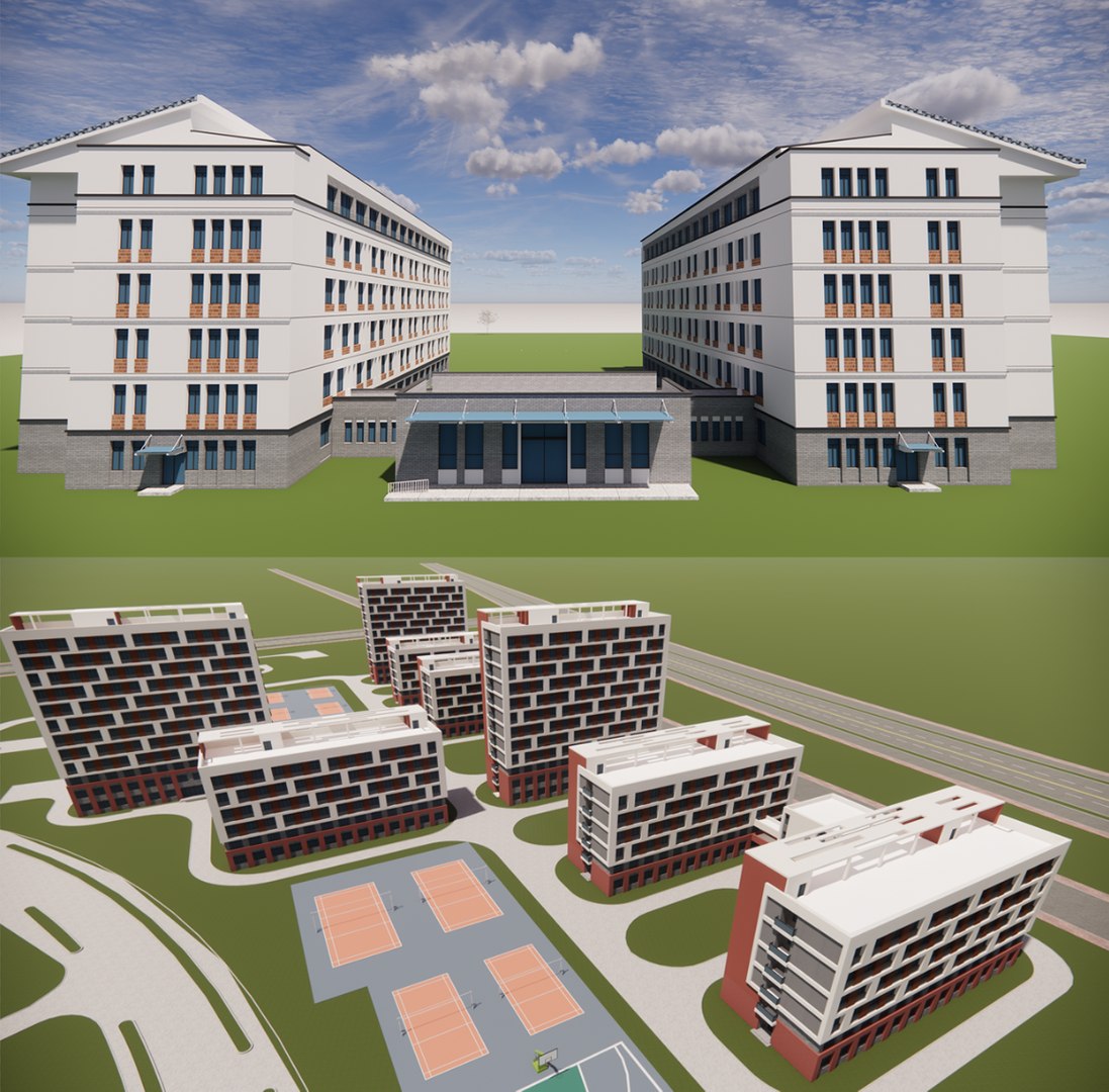 3D Office Building And University-A7 - TurboSquid 2099042