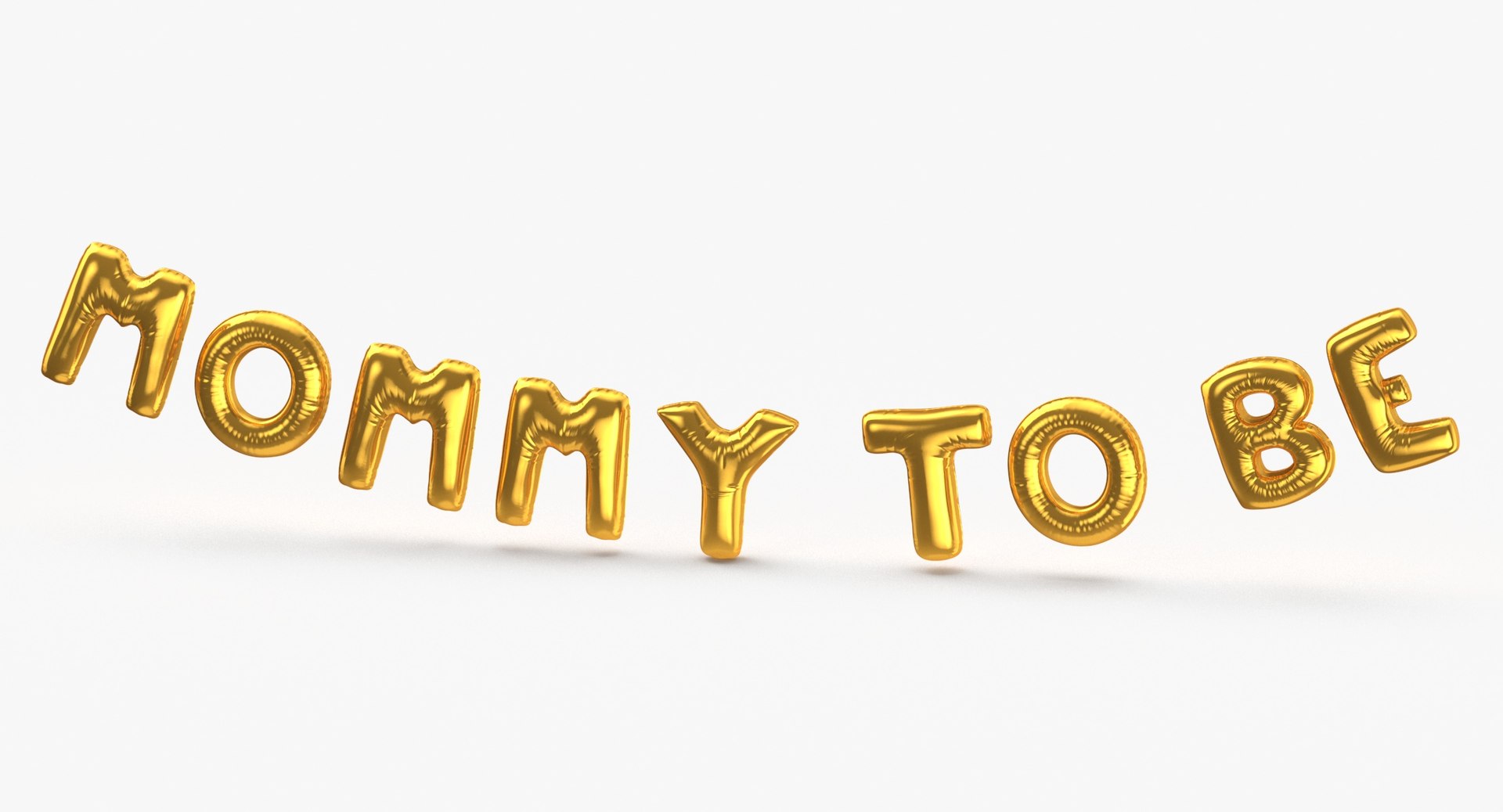 3D Foil Baloon Words Mommy to be Gold - TurboSquid 1740100