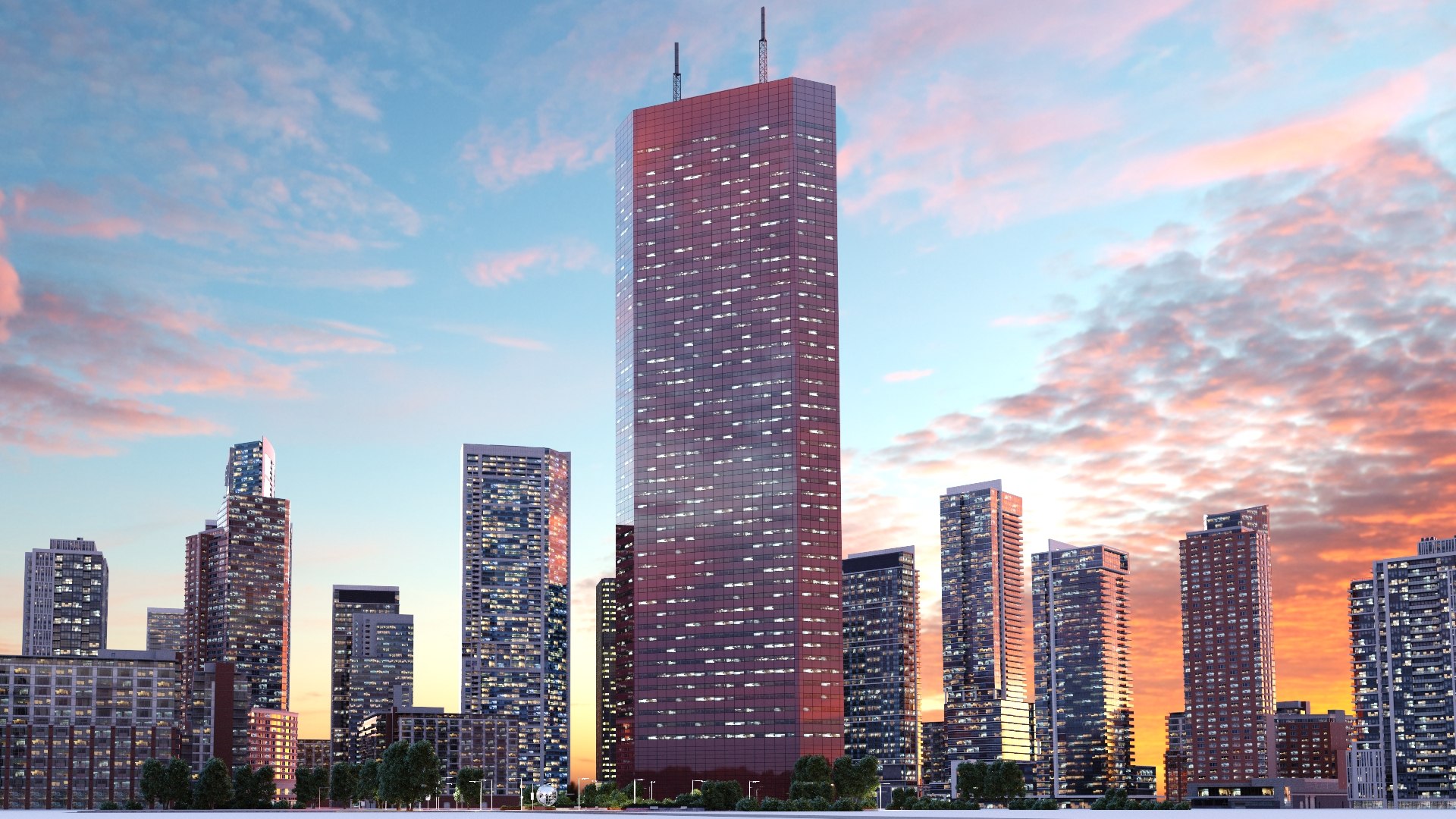 3D First Canadian Place V6 lowpoly - TurboSquid 1789268