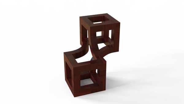 3D wood decoration cube model - TurboSquid 1697717