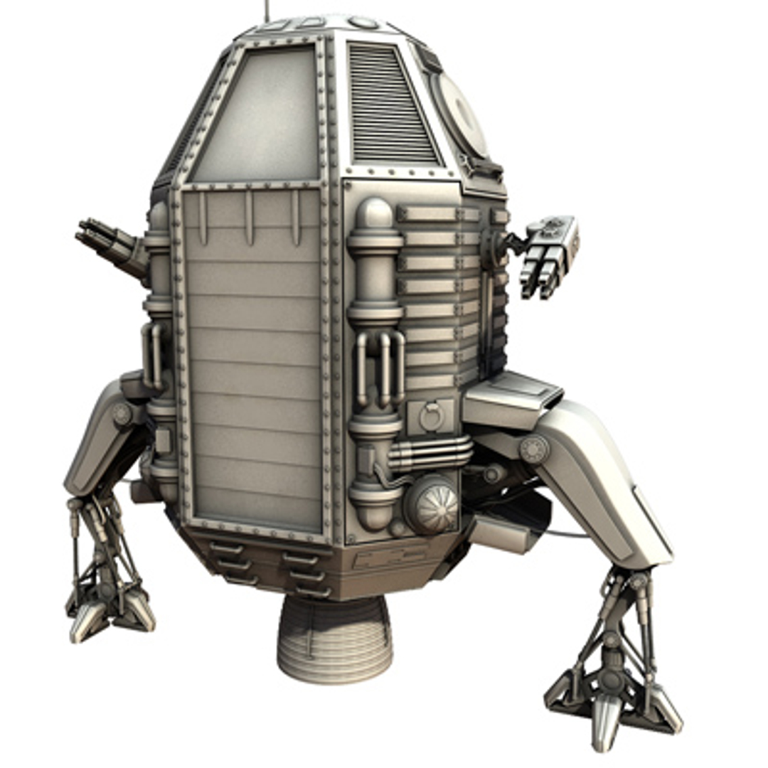3d capsule sci-fi model