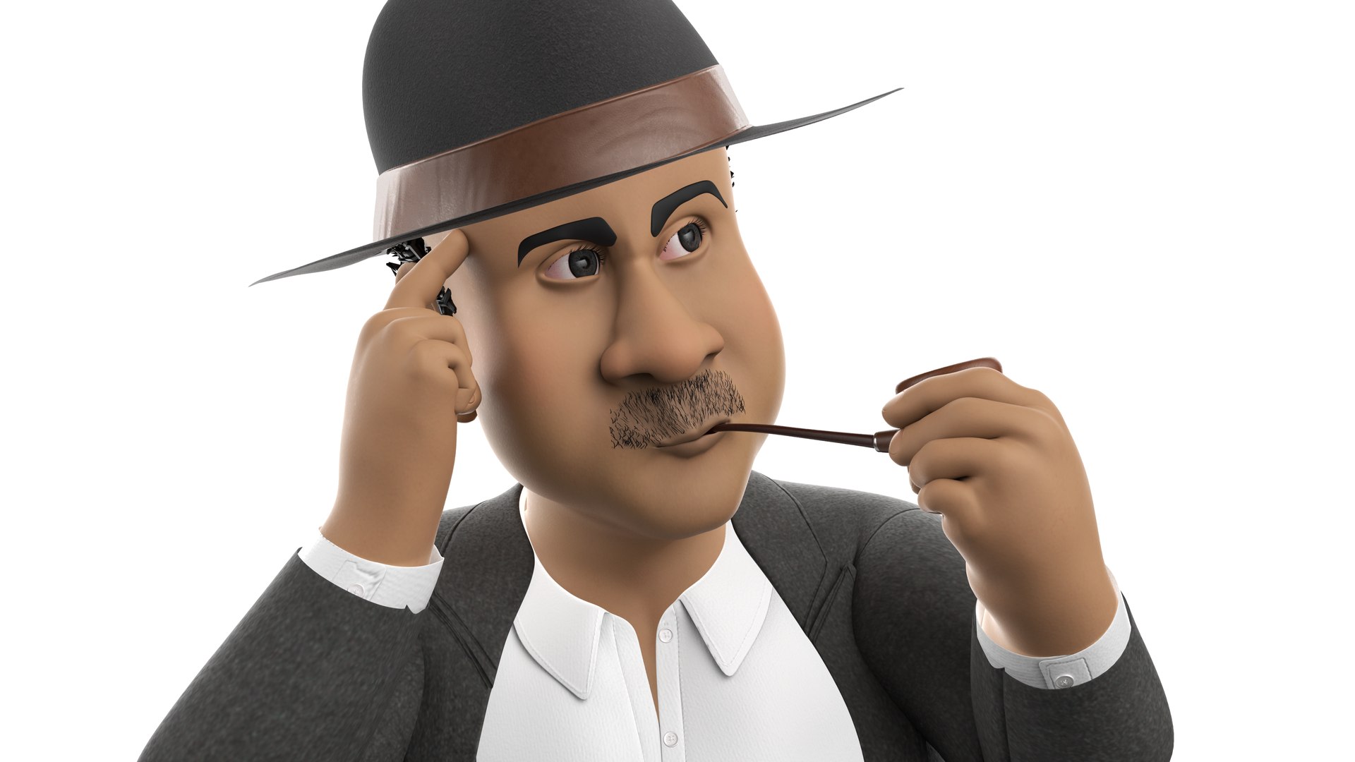Cartoon Character DETECTIVE With Rig Model - TurboSquid 2274523