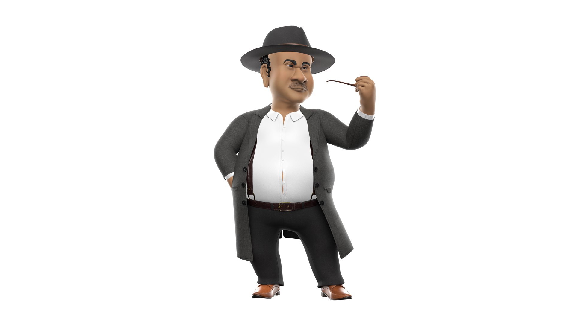 Cartoon Character DETECTIVE With Rig Model - TurboSquid 2274523