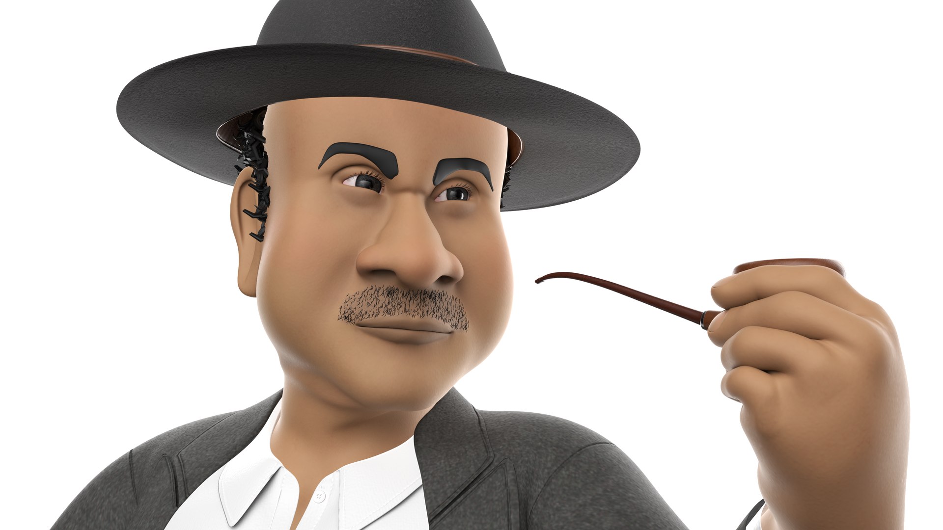 Cartoon Character DETECTIVE With Rig Model - TurboSquid 2274523