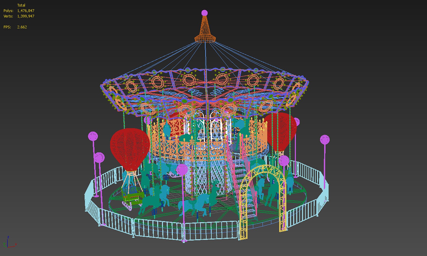 Amusement Carousel 3D Model - TurboSquid 1559143