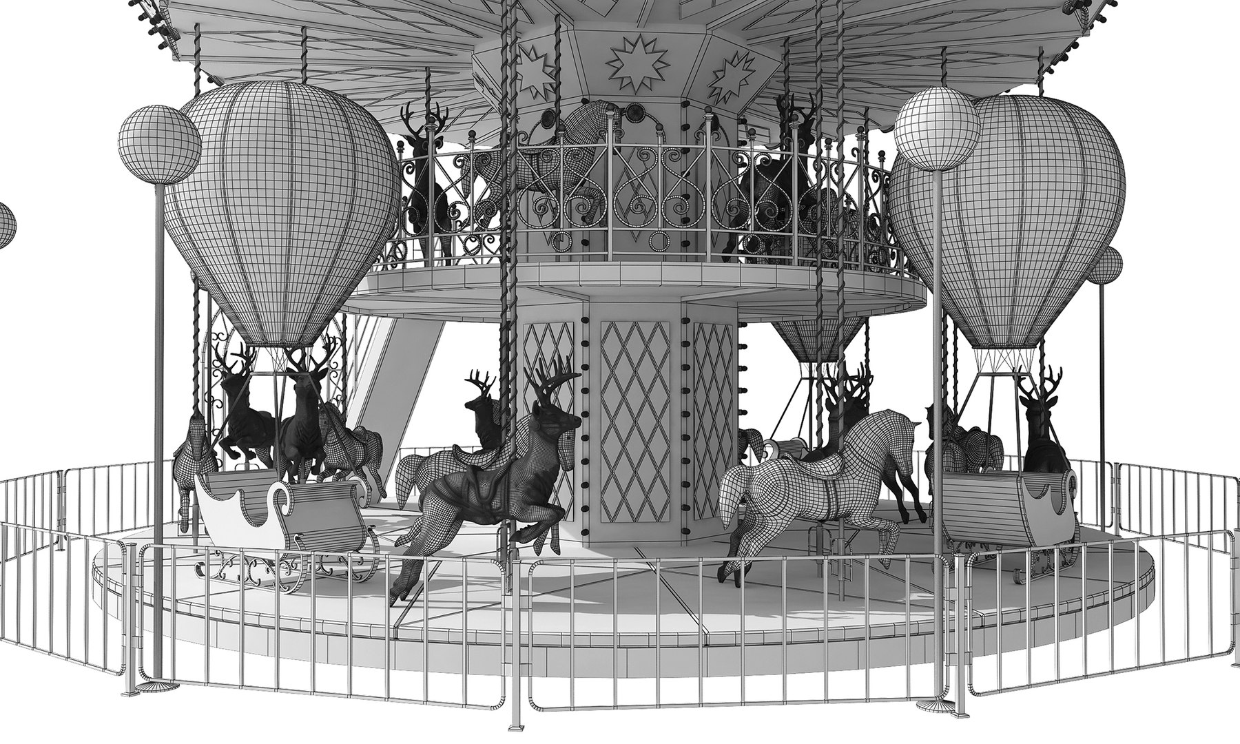 Amusement Carousel 3D Model - TurboSquid 1559143
