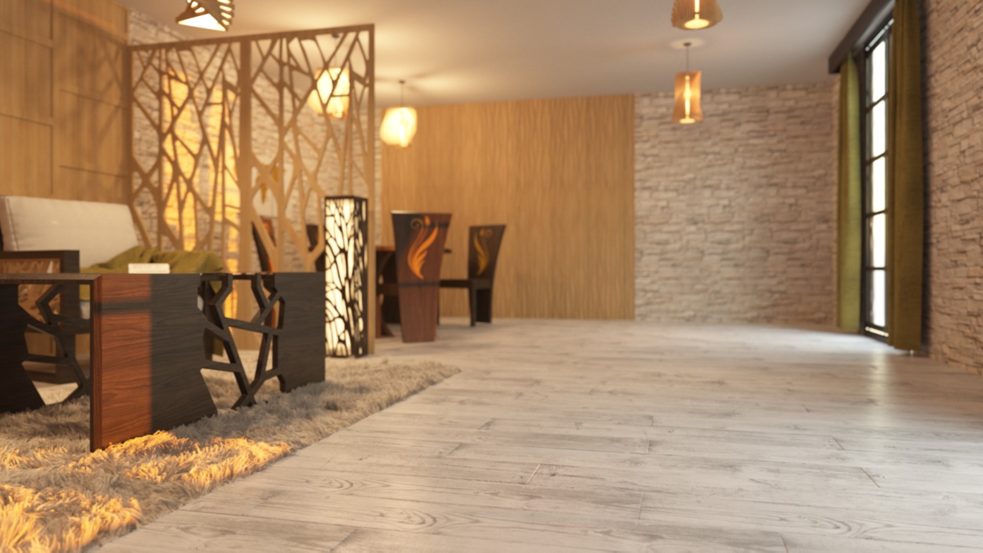 3D Rustic Living Room Model - TurboSquid 1512594