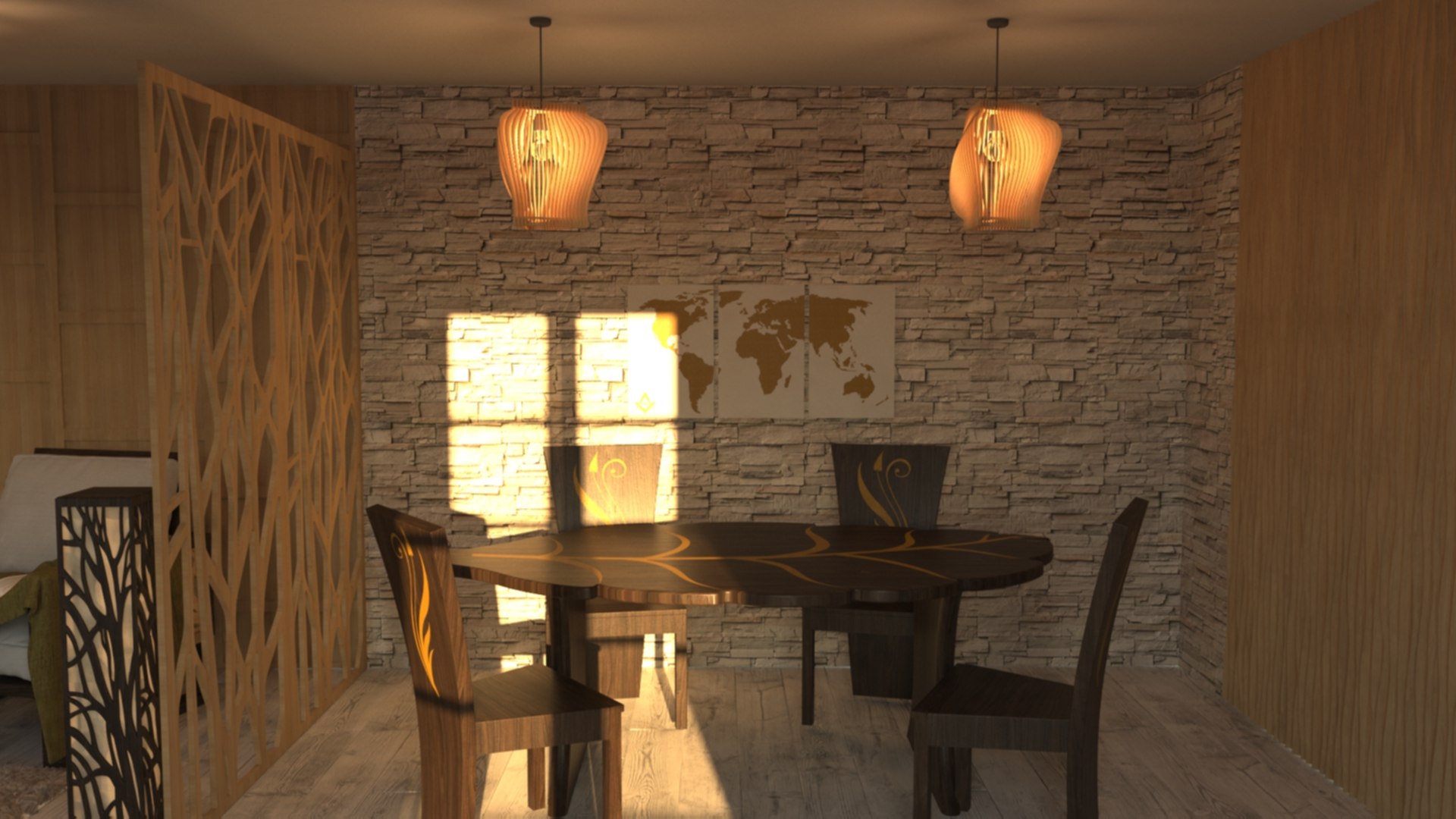 3D Rustic Living Room Model - TurboSquid 1512594