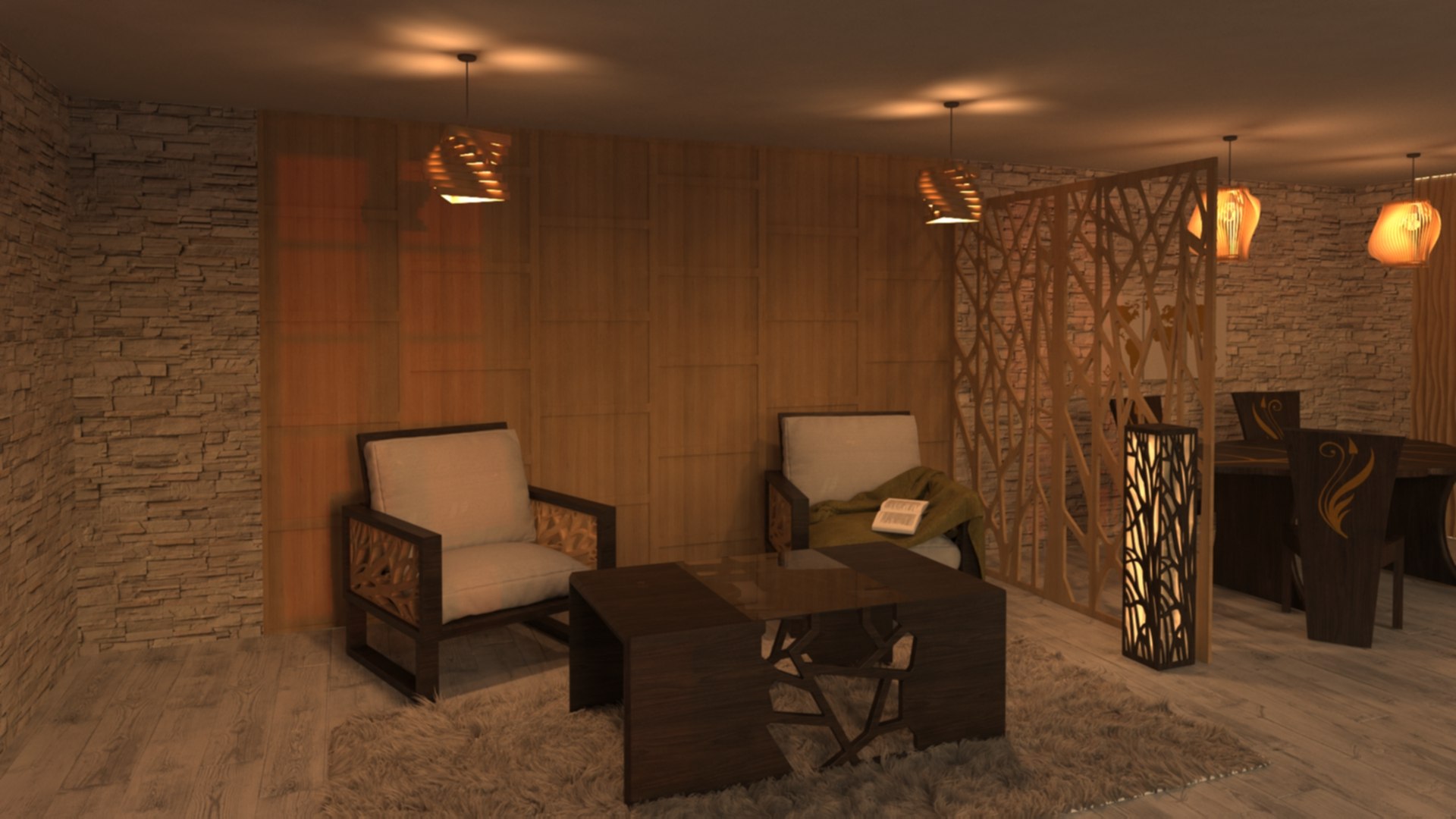 3D Rustic Living Room Model - TurboSquid 1512594