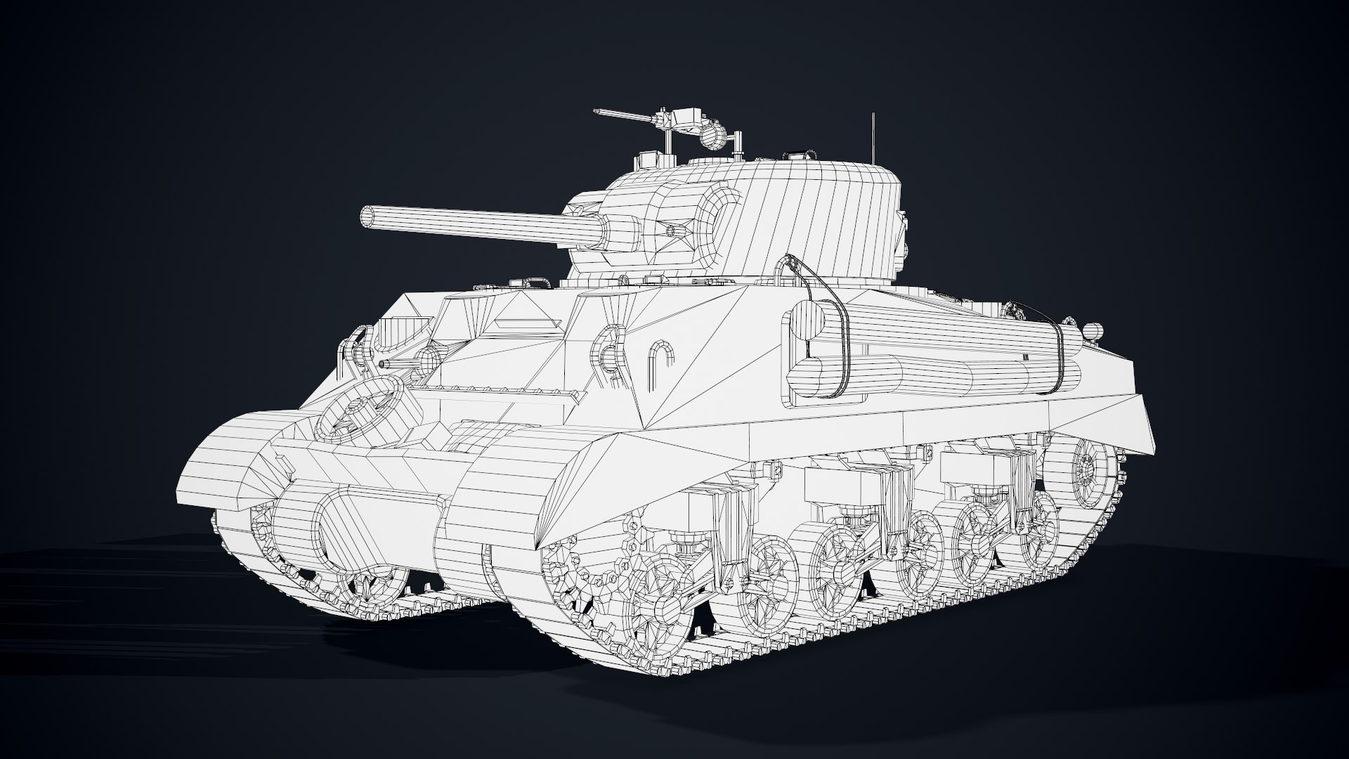 3D model sherman m4a2 tank gameready - TurboSquid 1639457