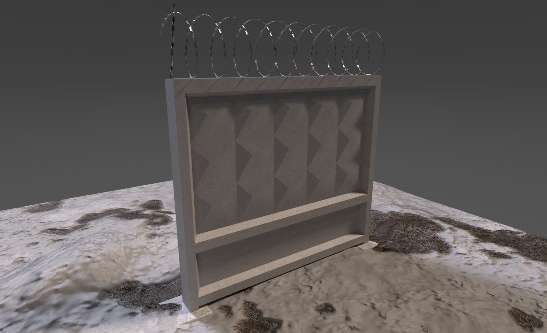 Soviet Concrete Fence Model - TurboSquid 1386414
