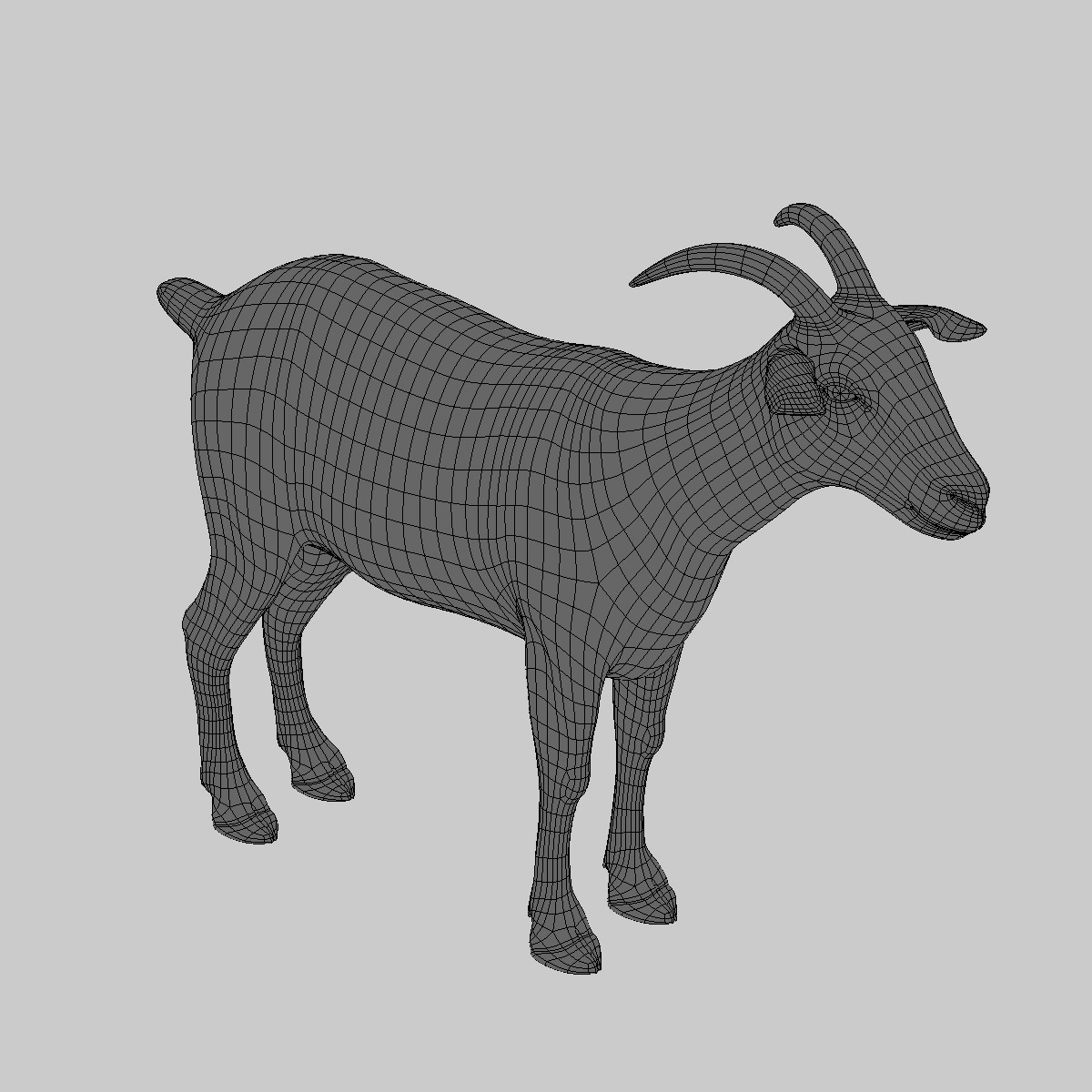 goat fur animation 3d model