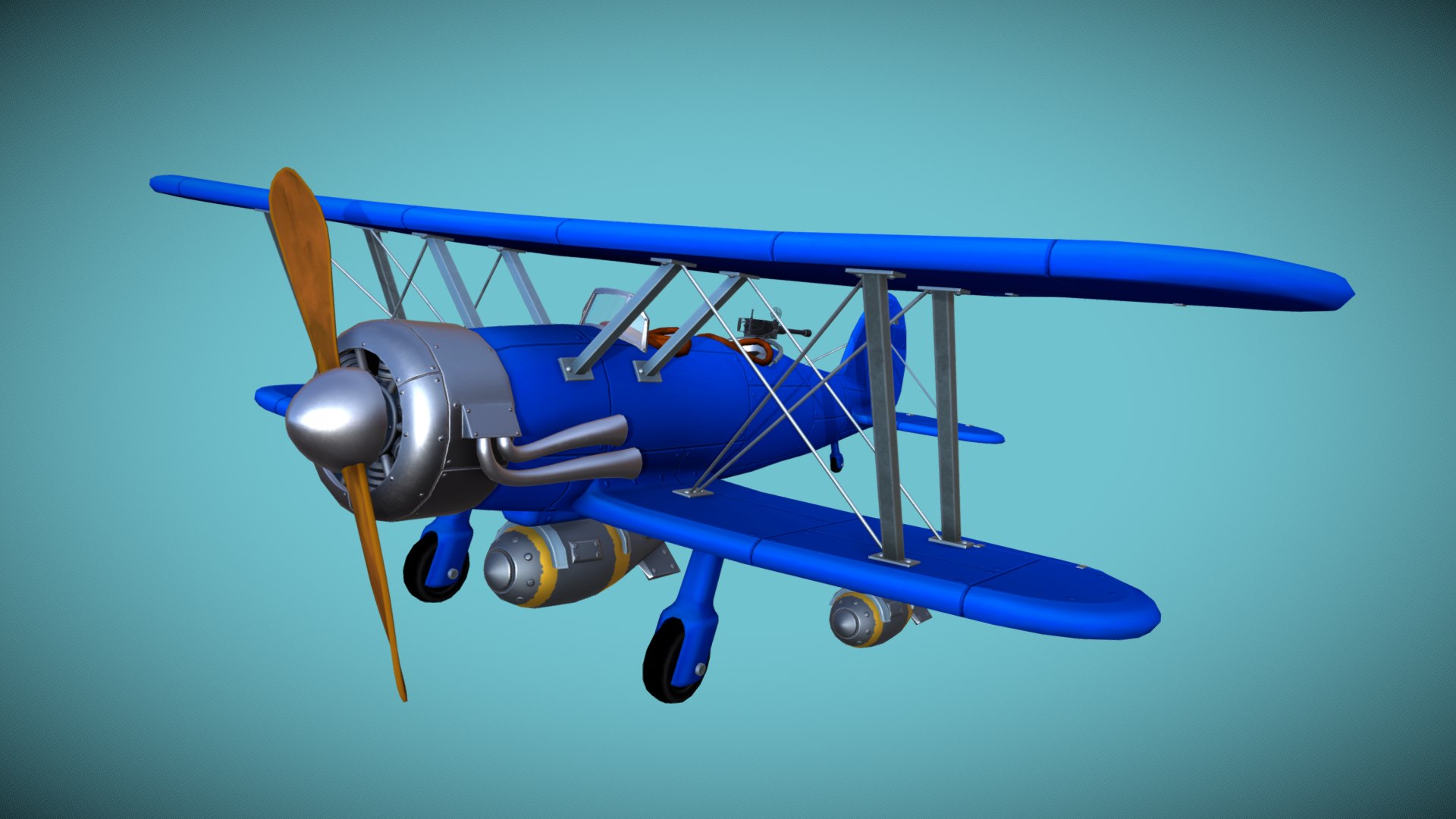 3D Model Stylized Biplane - TurboSquid 2090581