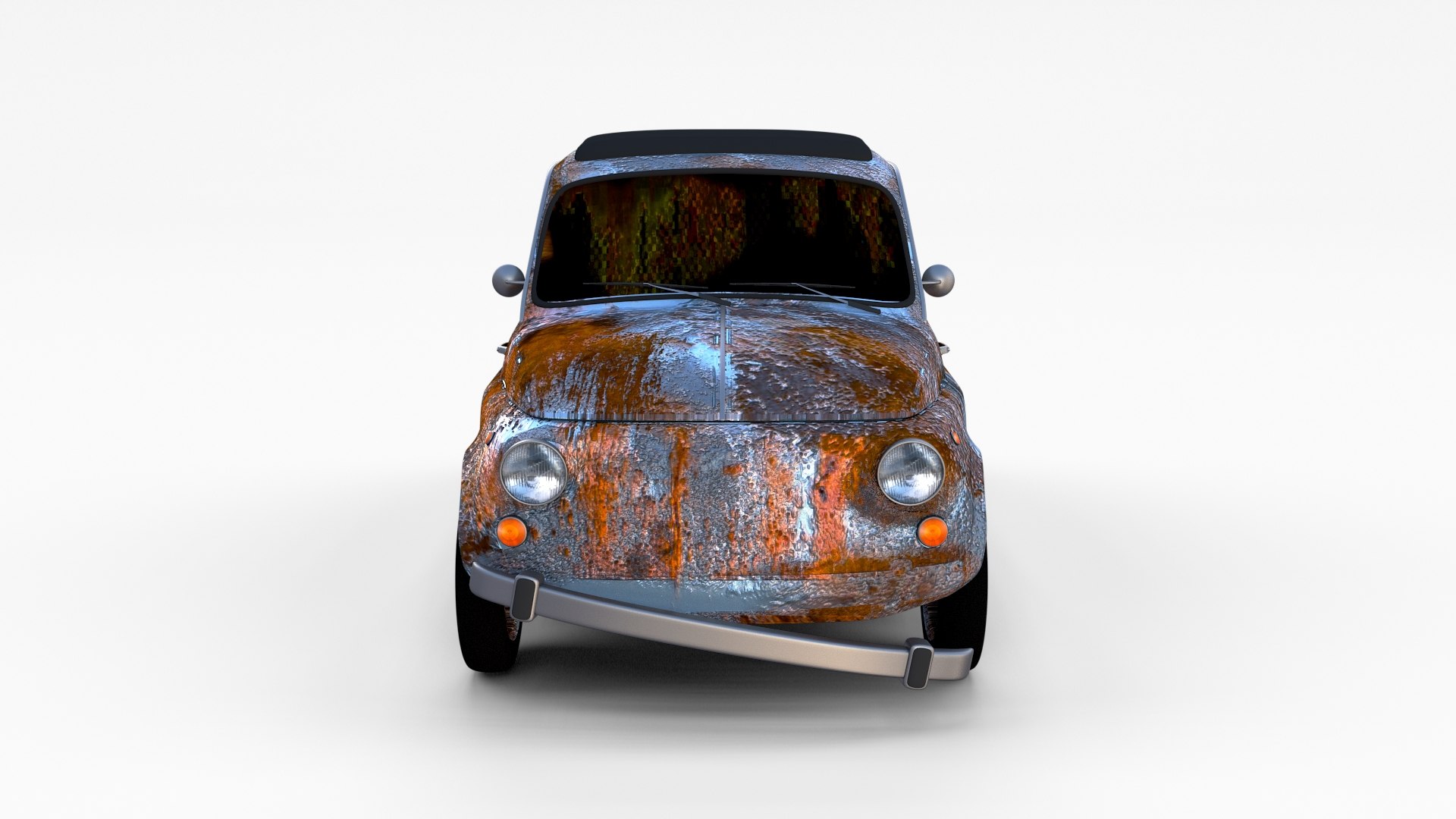3d rusty fiat 500 nuova