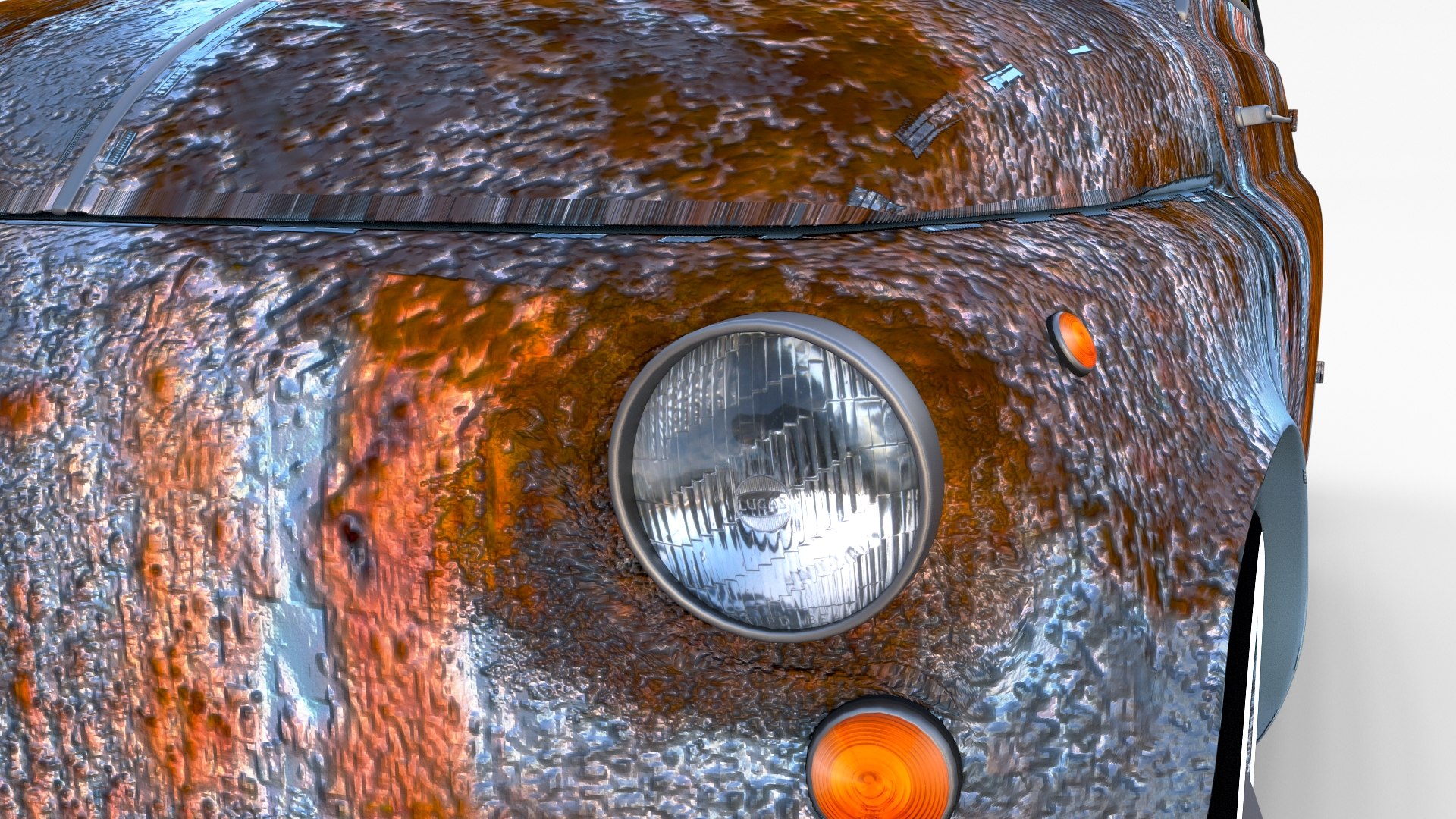 3d Rusty Fiat 500 Nuova