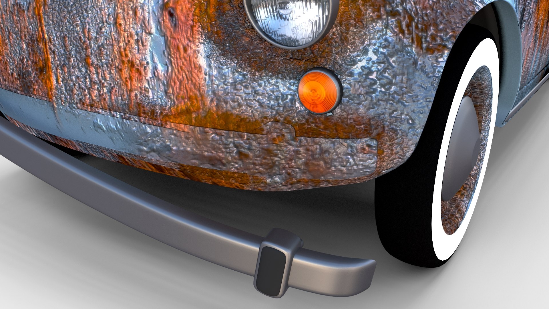 3d Rusty Fiat 500 Nuova