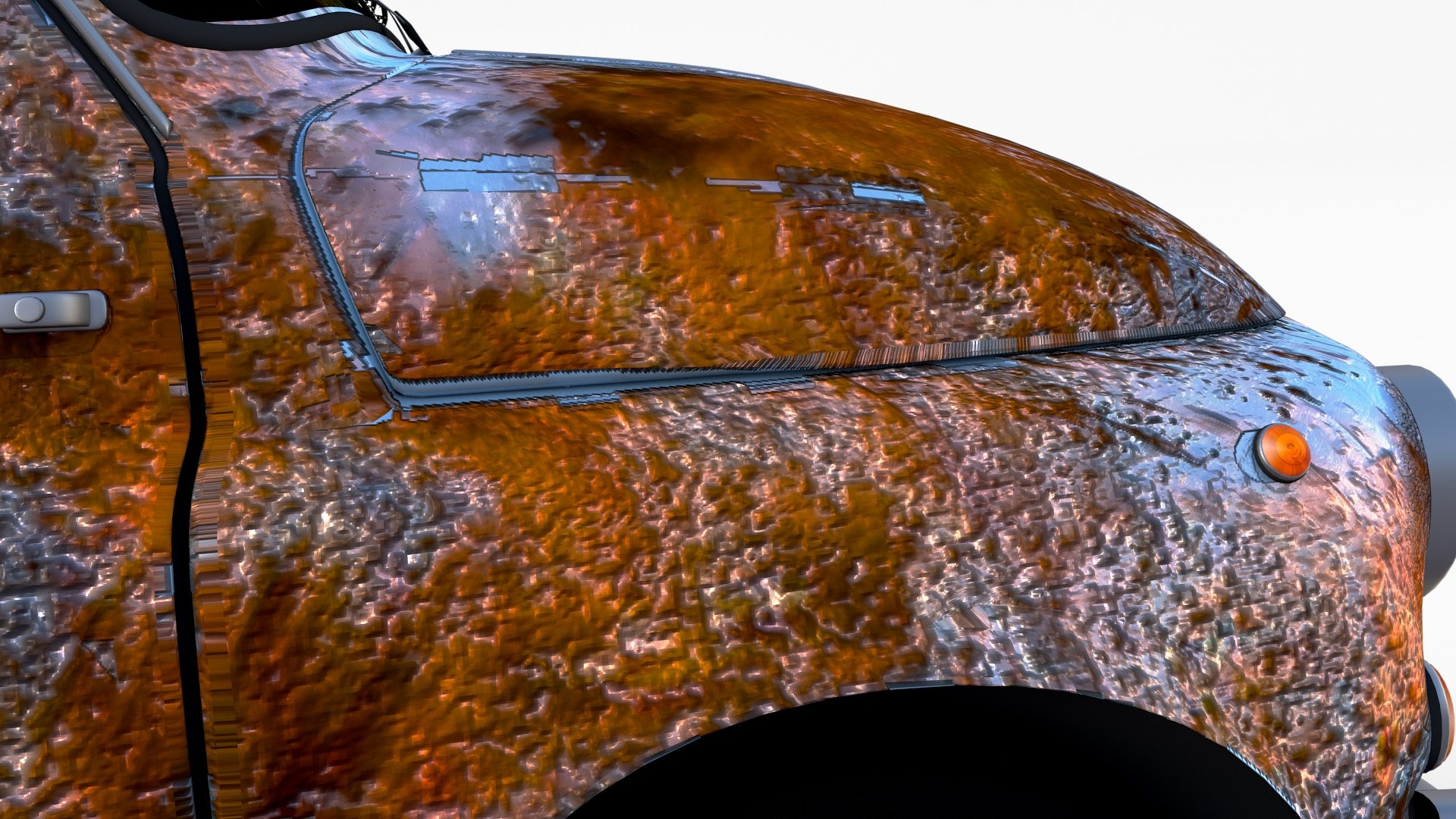 3d Rusty Fiat 500 Nuova