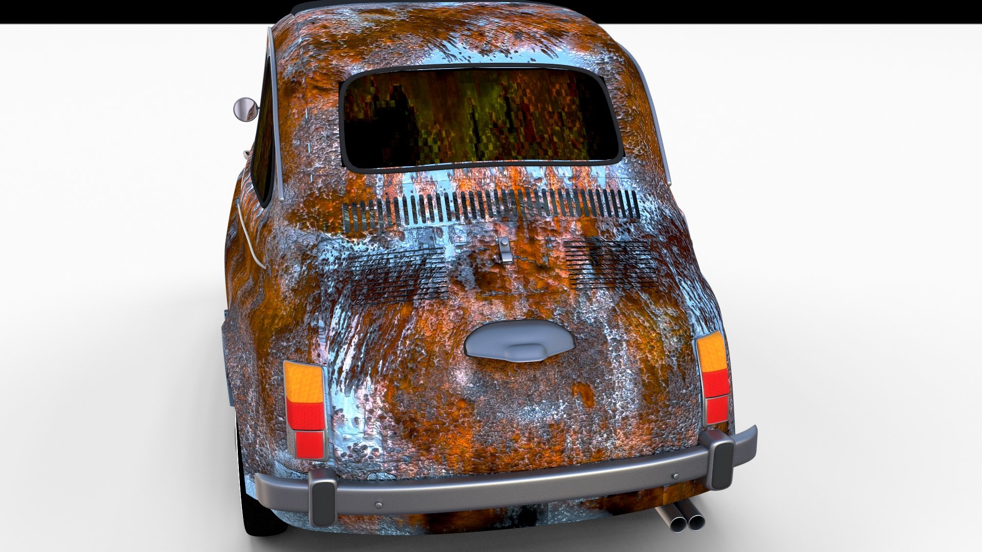 3d Rusty Fiat 500 Nuova
