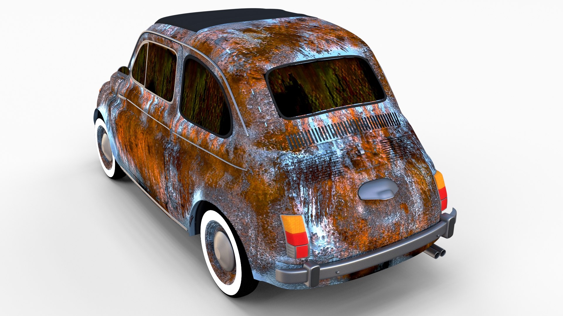 3d Rusty Fiat 500 Nuova