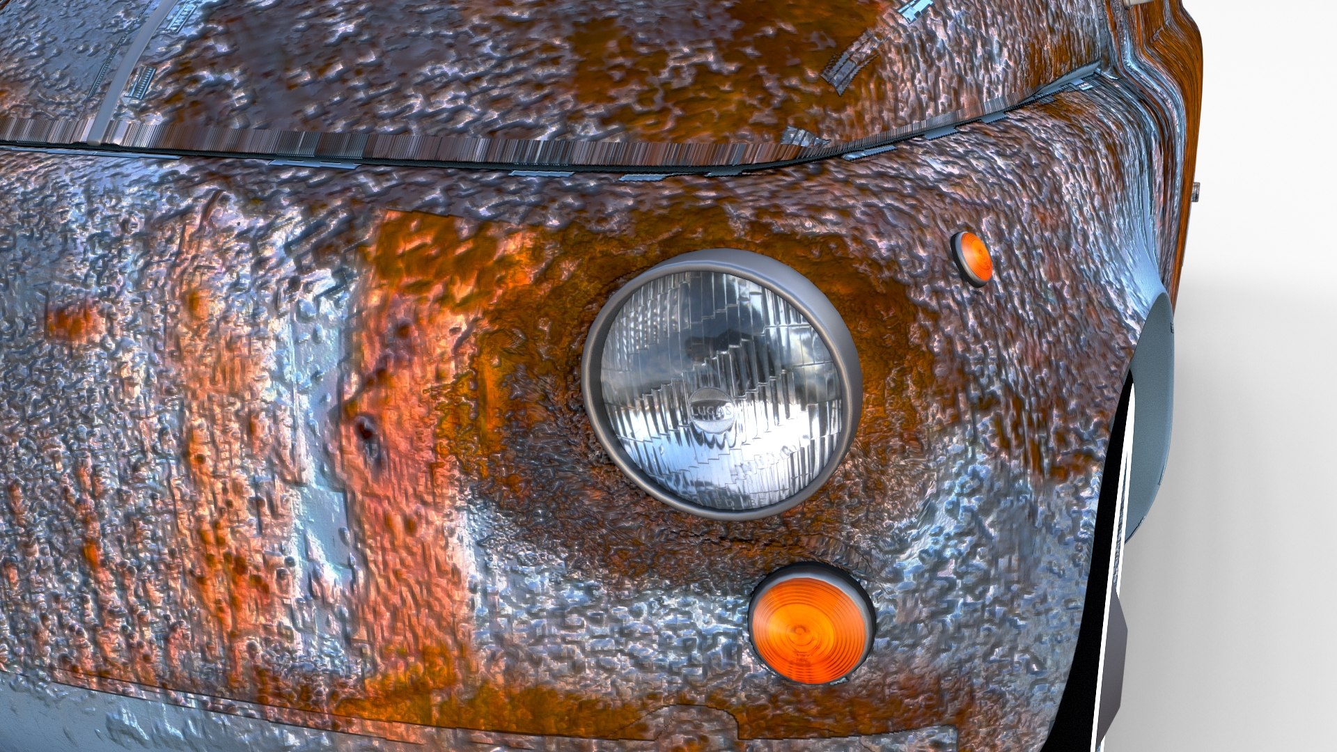3d Rusty Fiat 500 Nuova