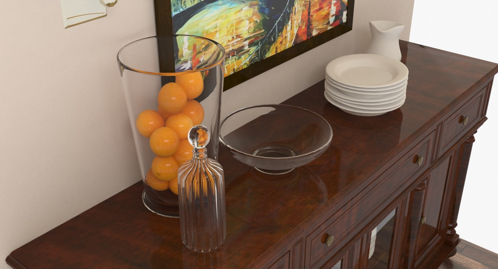 3D Buffet Cabinet - TurboSquid 1418134