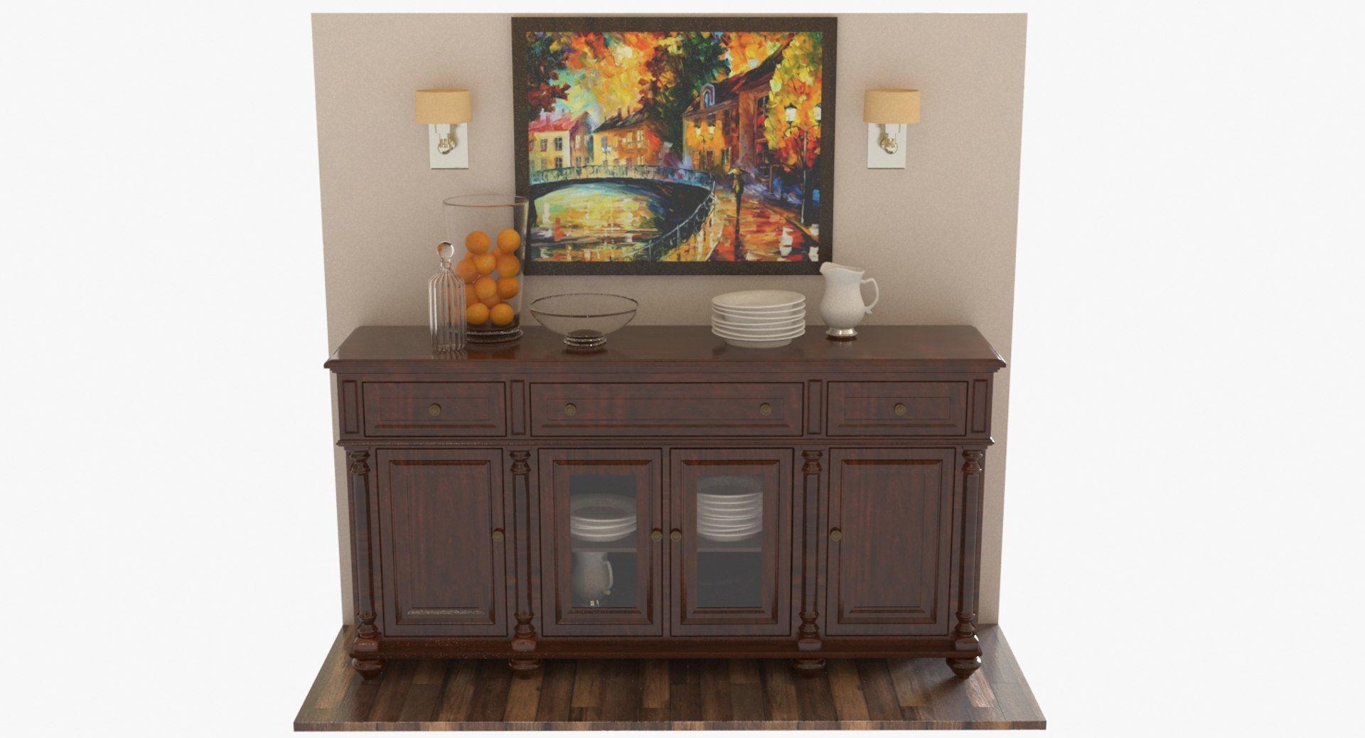 3D buffet cabinet - TurboSquid 1418134