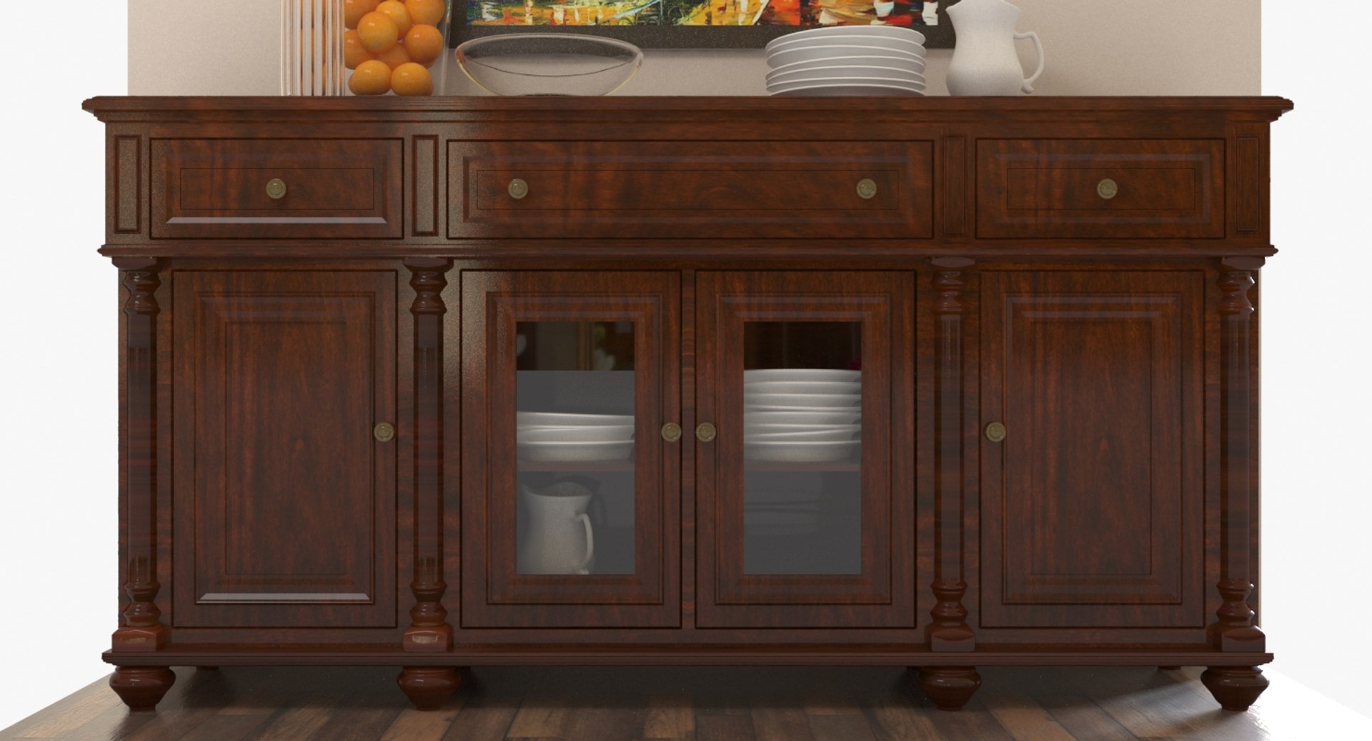 3D Buffet Cabinet - TurboSquid 1418134