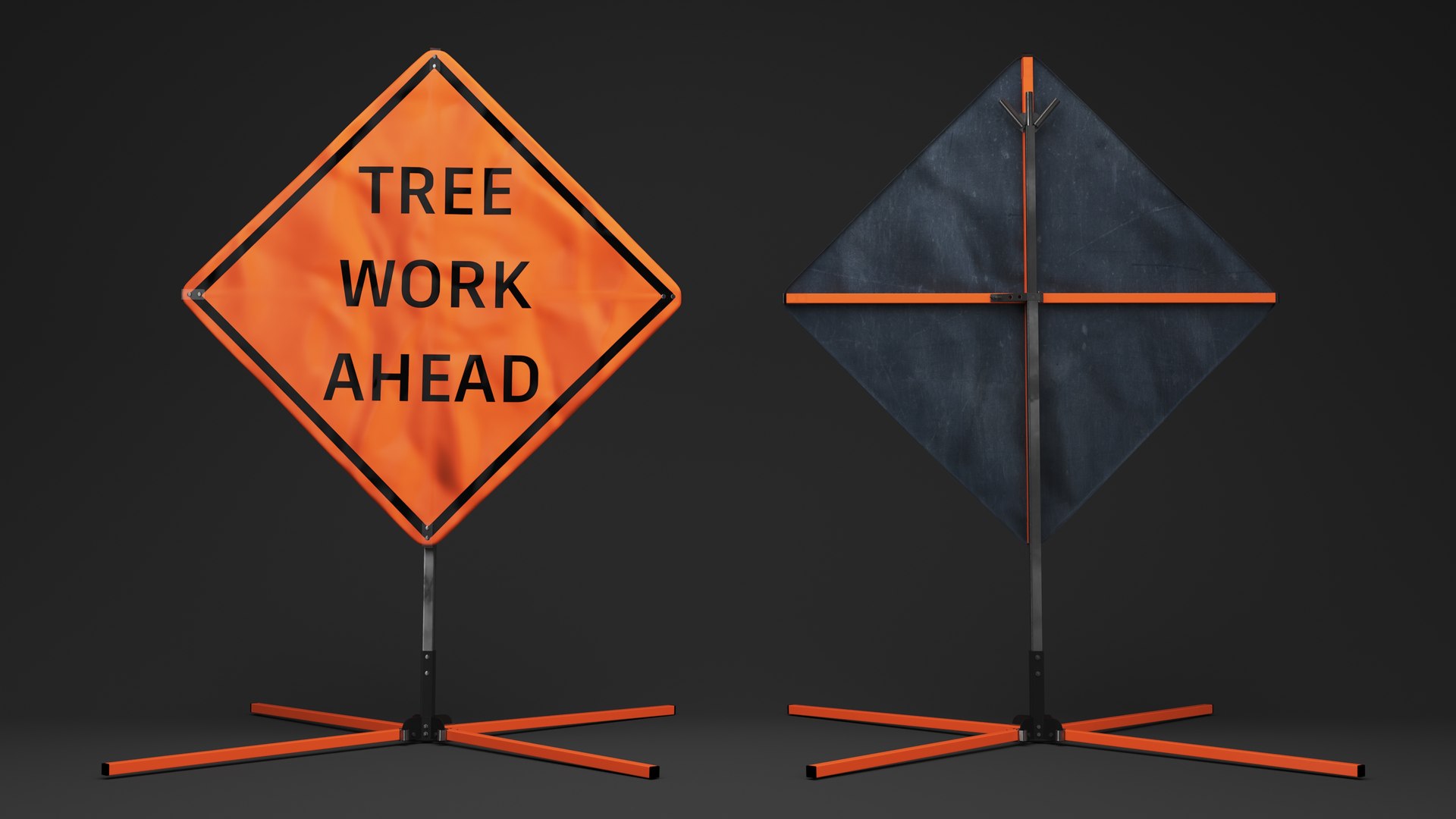 Tree Work Ahead Traffic Control Sign 3D Model - TurboSquid 2007457