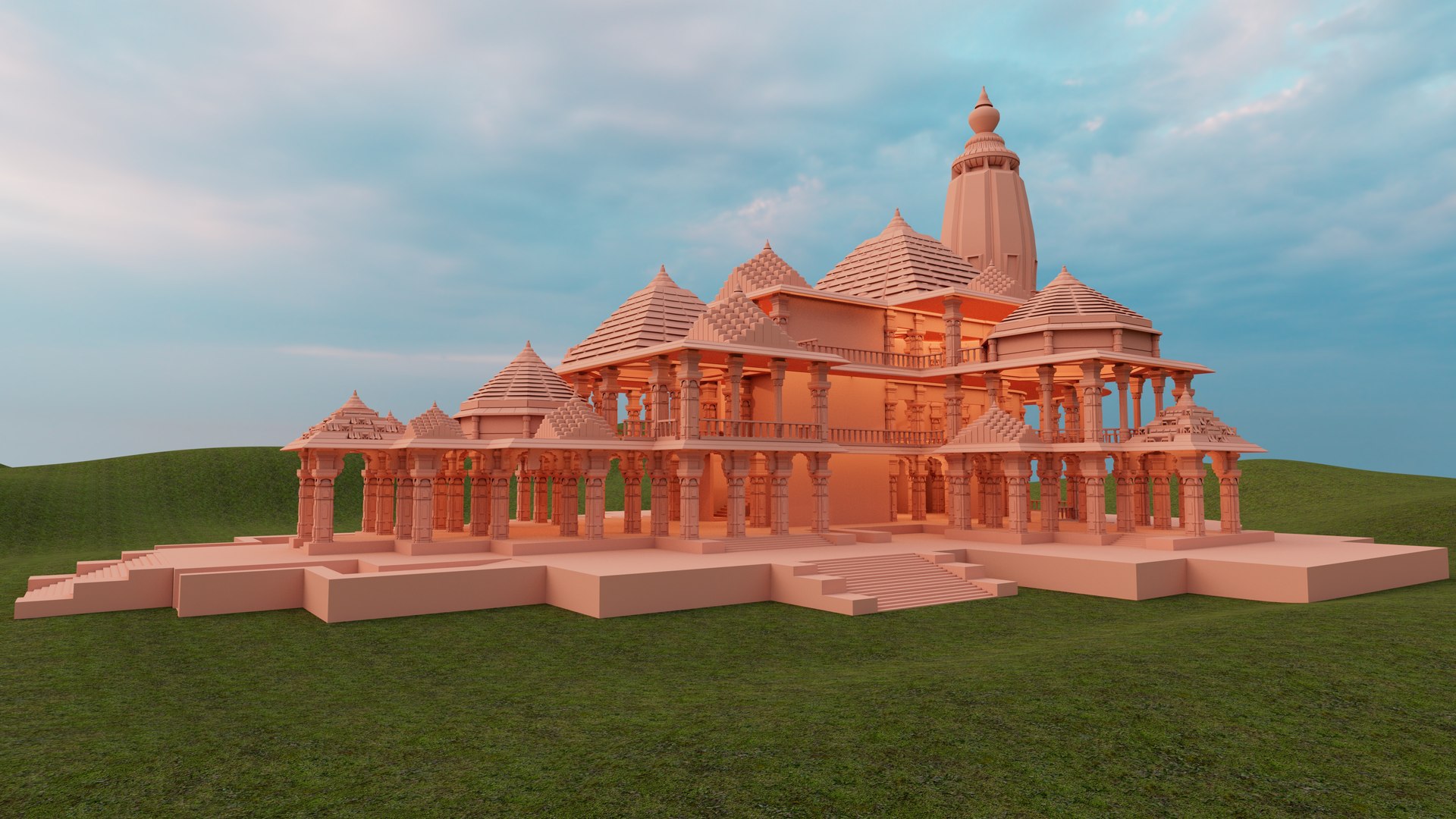Ram Mandir Ayodhya Temple High Detailed Architecture 3D Model 3D Model ...