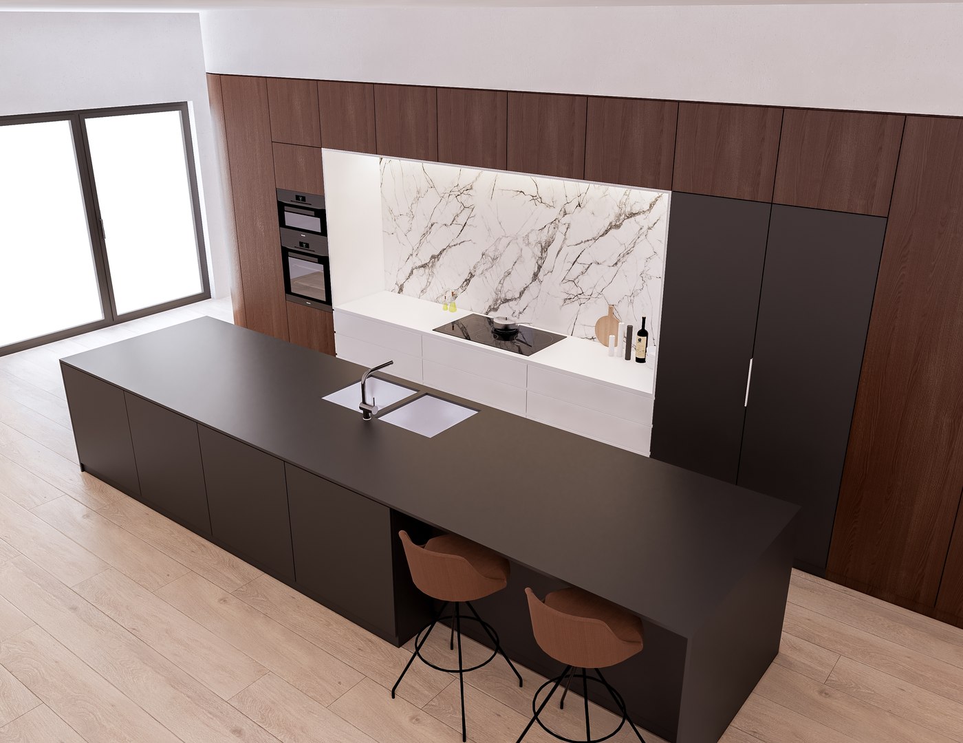 3D Modern Kitchen Created In Revit 12 - TurboSquid 1978916