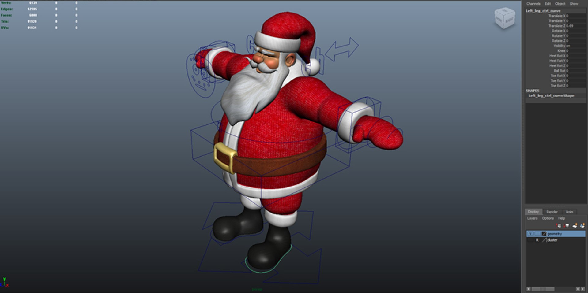3d Model Santa Rigged