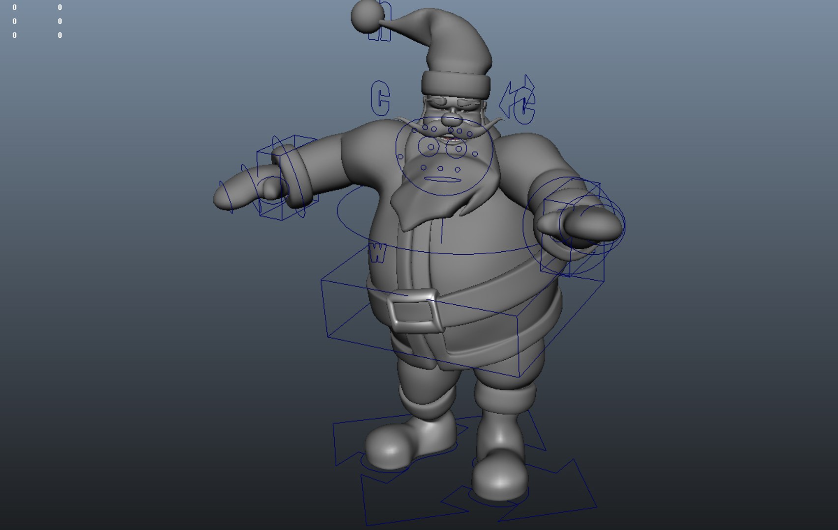3d Model Santa Rigged