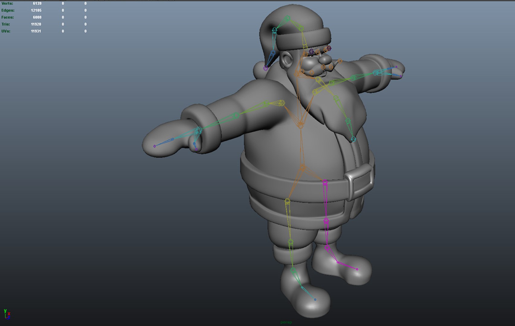3d Model Santa Rigged