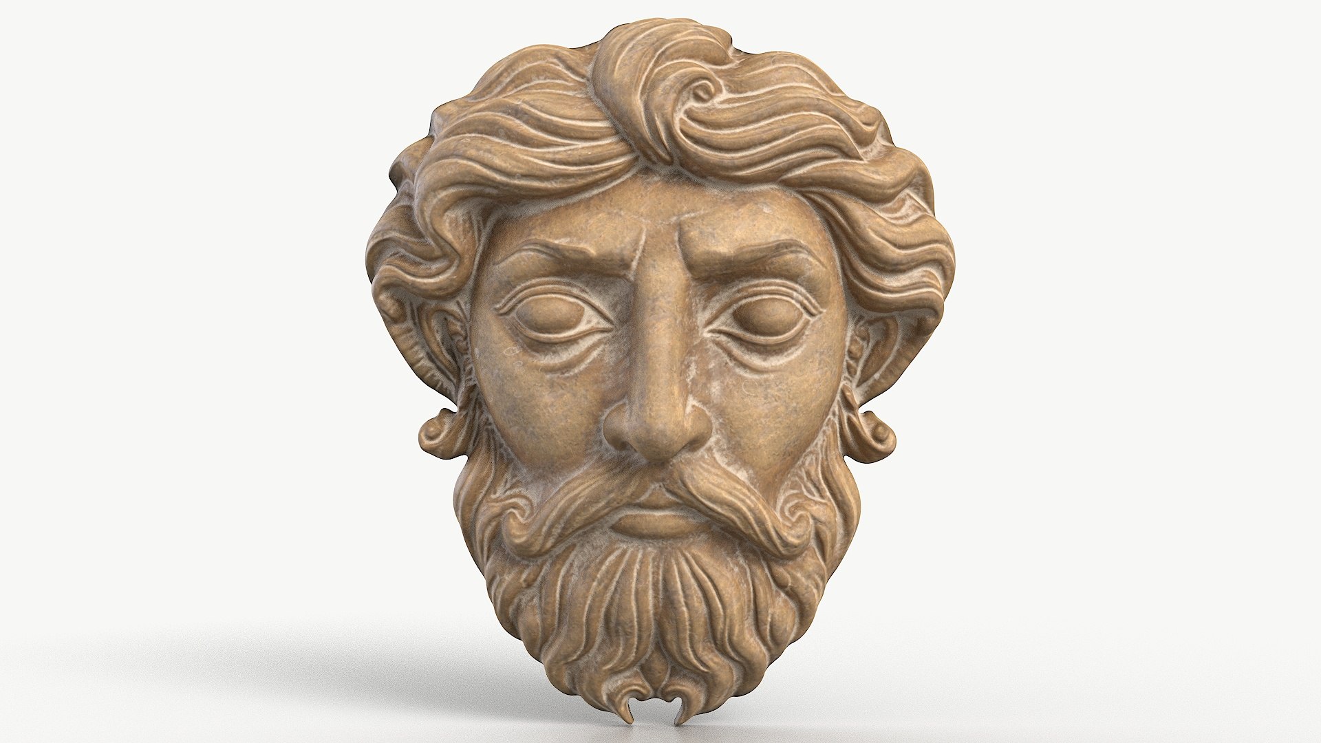 Greek God Face Relief 3 Textured Model - TurboSquid 2300539