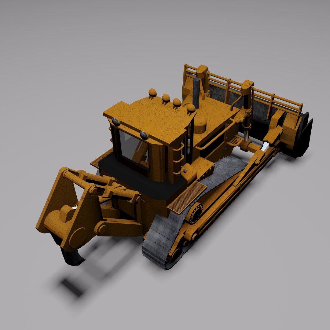 3d Bulldozer Industrial Model