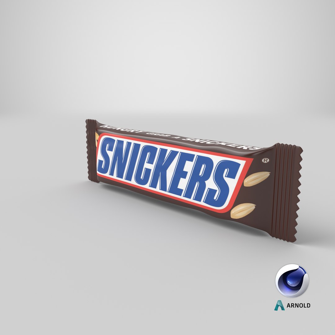 Real snickers chocolate bar 3D model - TurboSquid 1564159