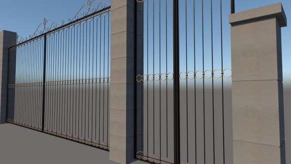 3D metal fence model - TurboSquid 1581387