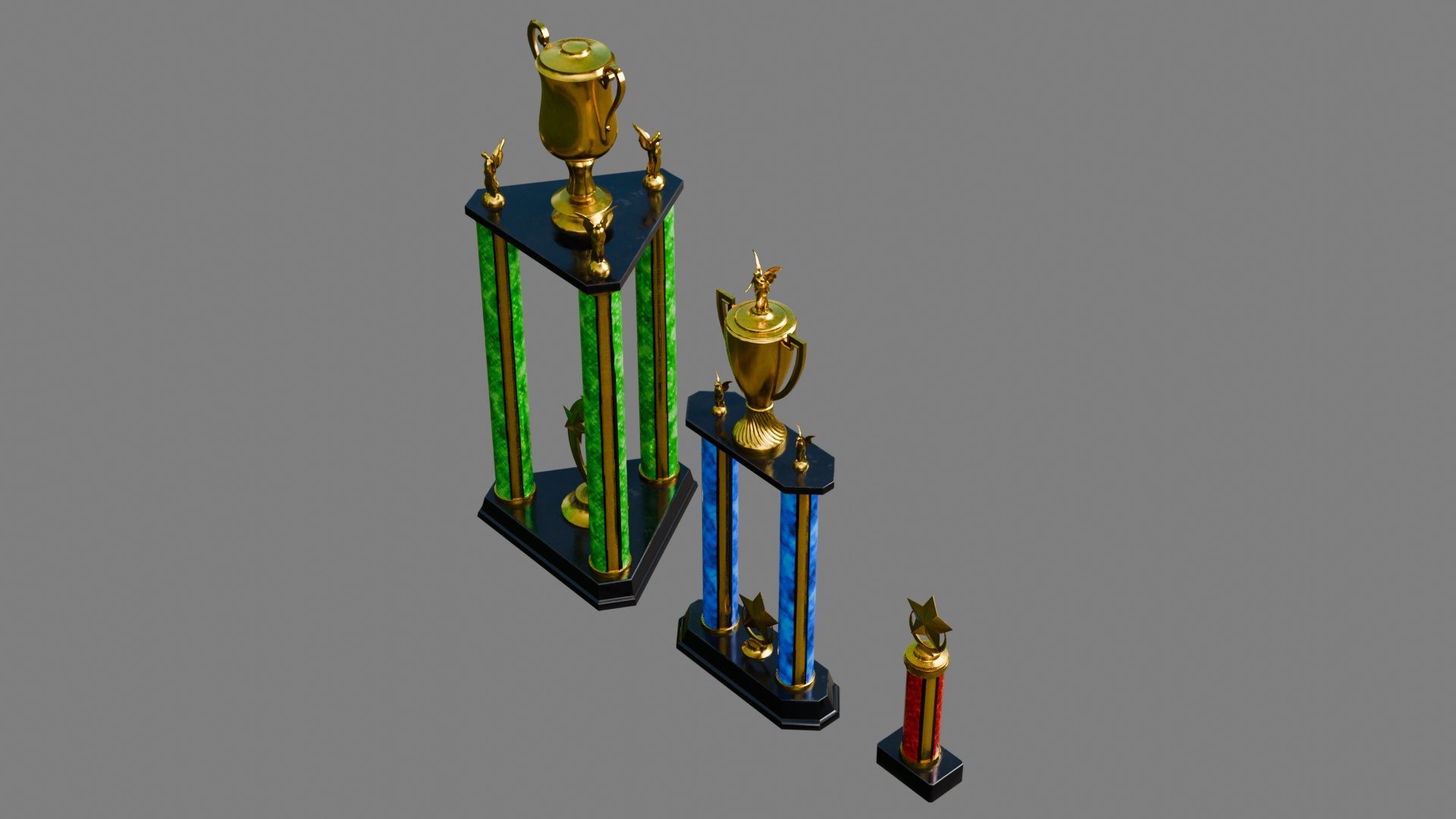 3D Column Trophies - TurboSquid 2410299