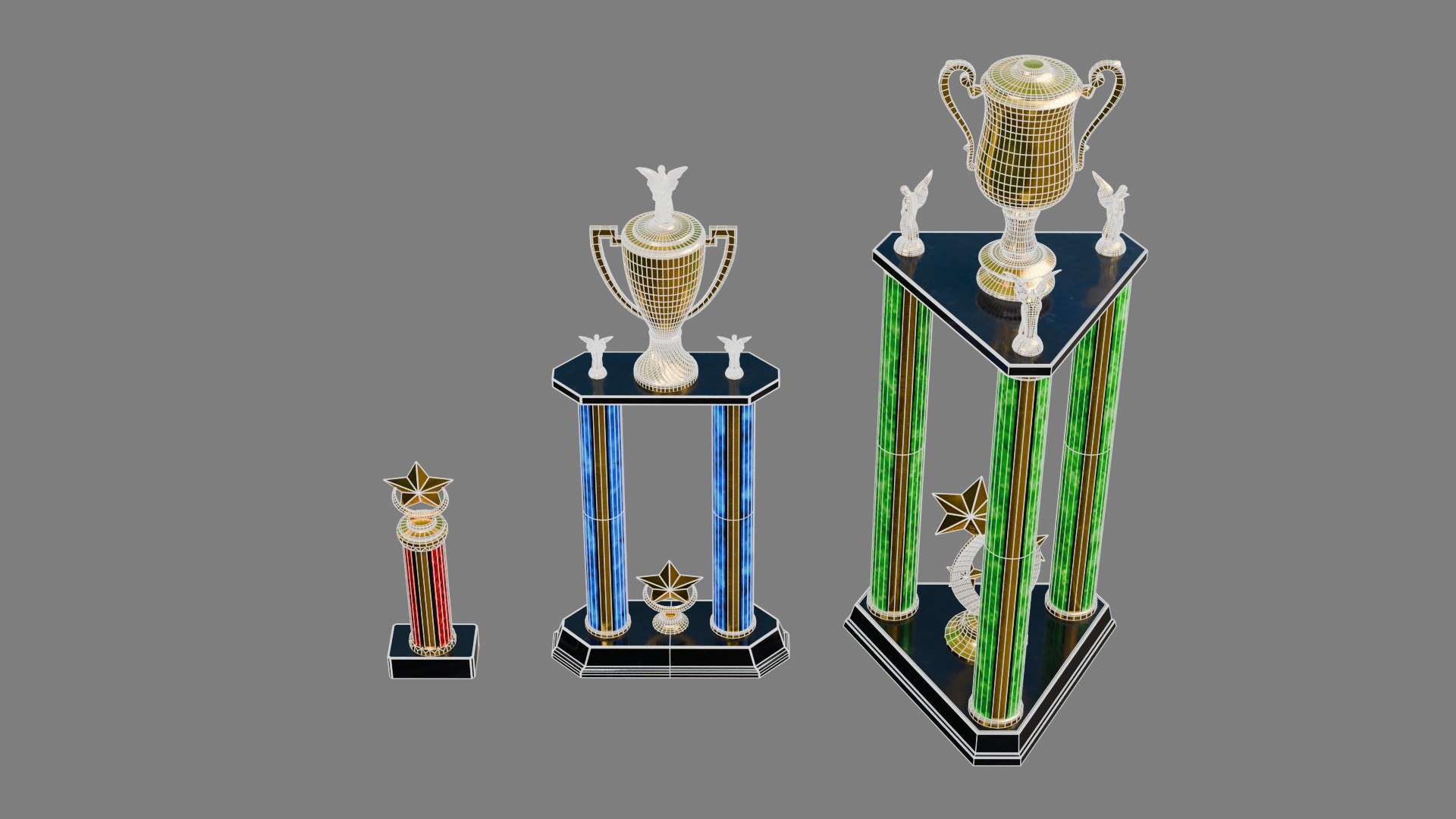 3D Column Trophies - TurboSquid 2410299