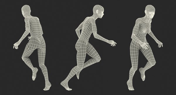 3D running woman muscular anatomy - TurboSquid 1251333