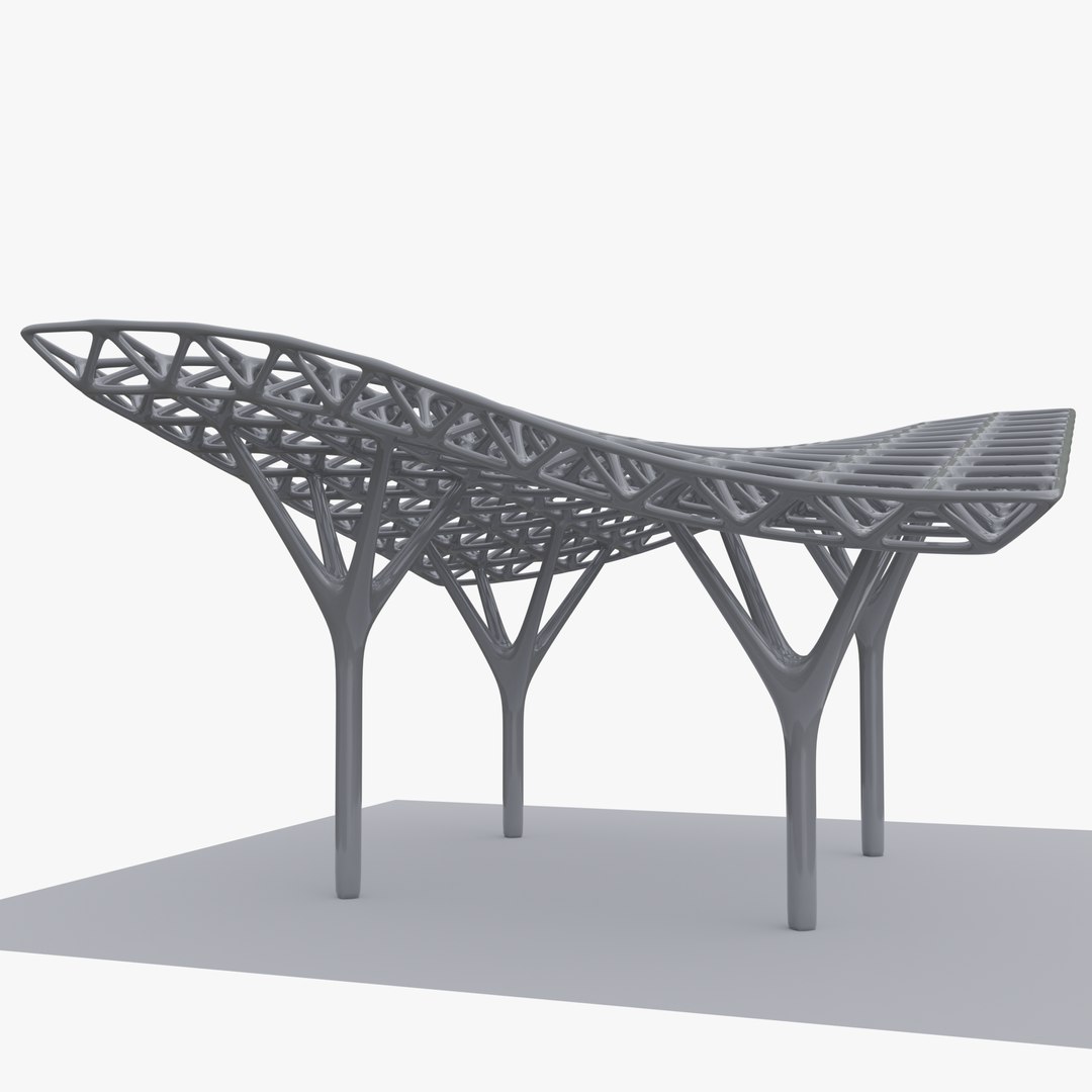 Wavy Truss Landscape Shed 3D Model - TurboSquid 2262026