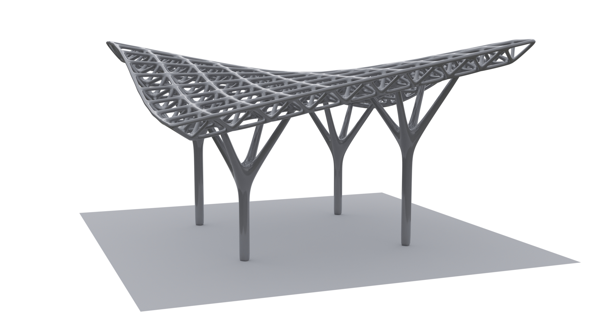 Wavy Truss Landscape Shed 3D Model - TurboSquid 2262026