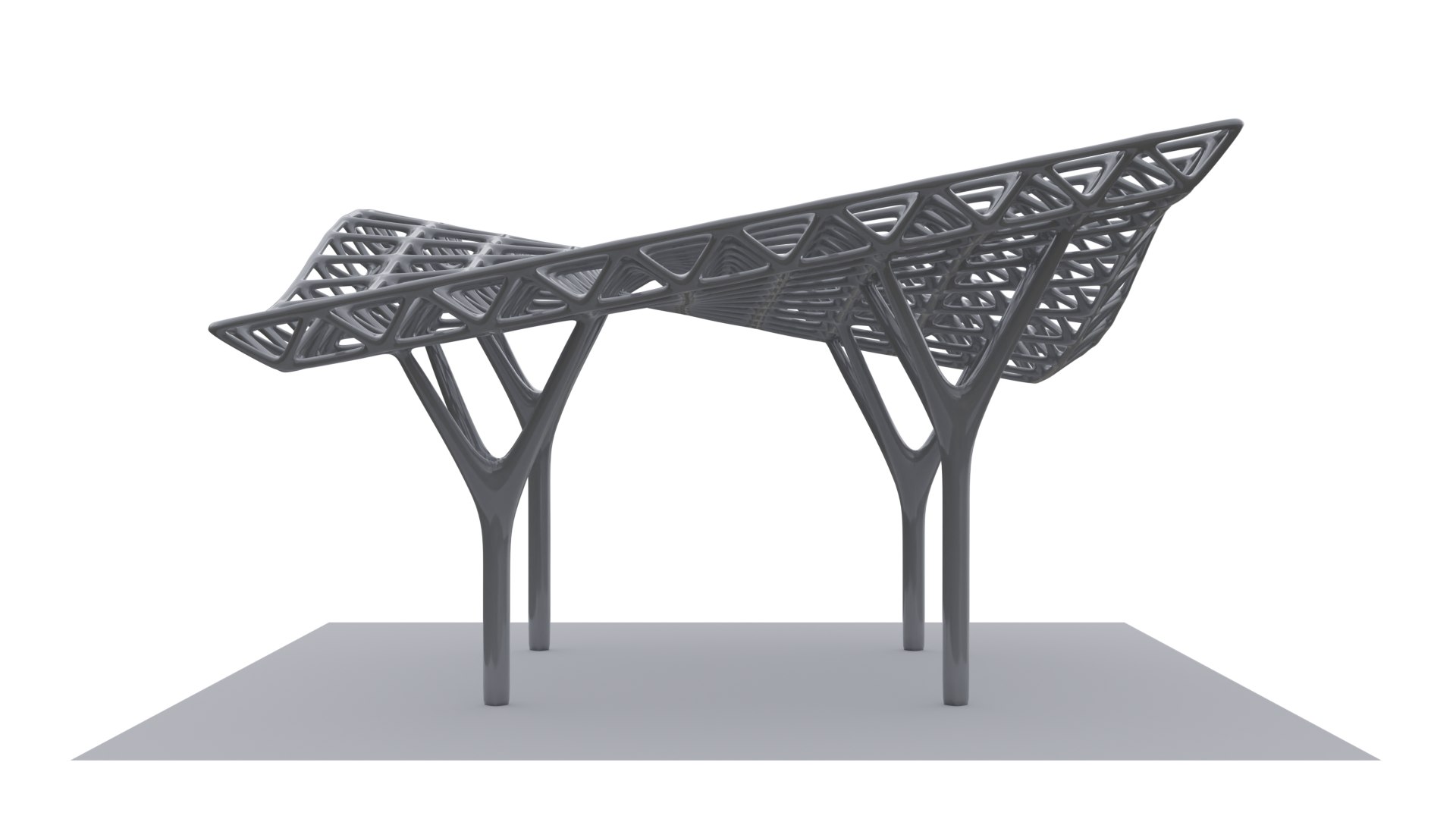 Wavy Truss Landscape Shed 3D Model - TurboSquid 2262026