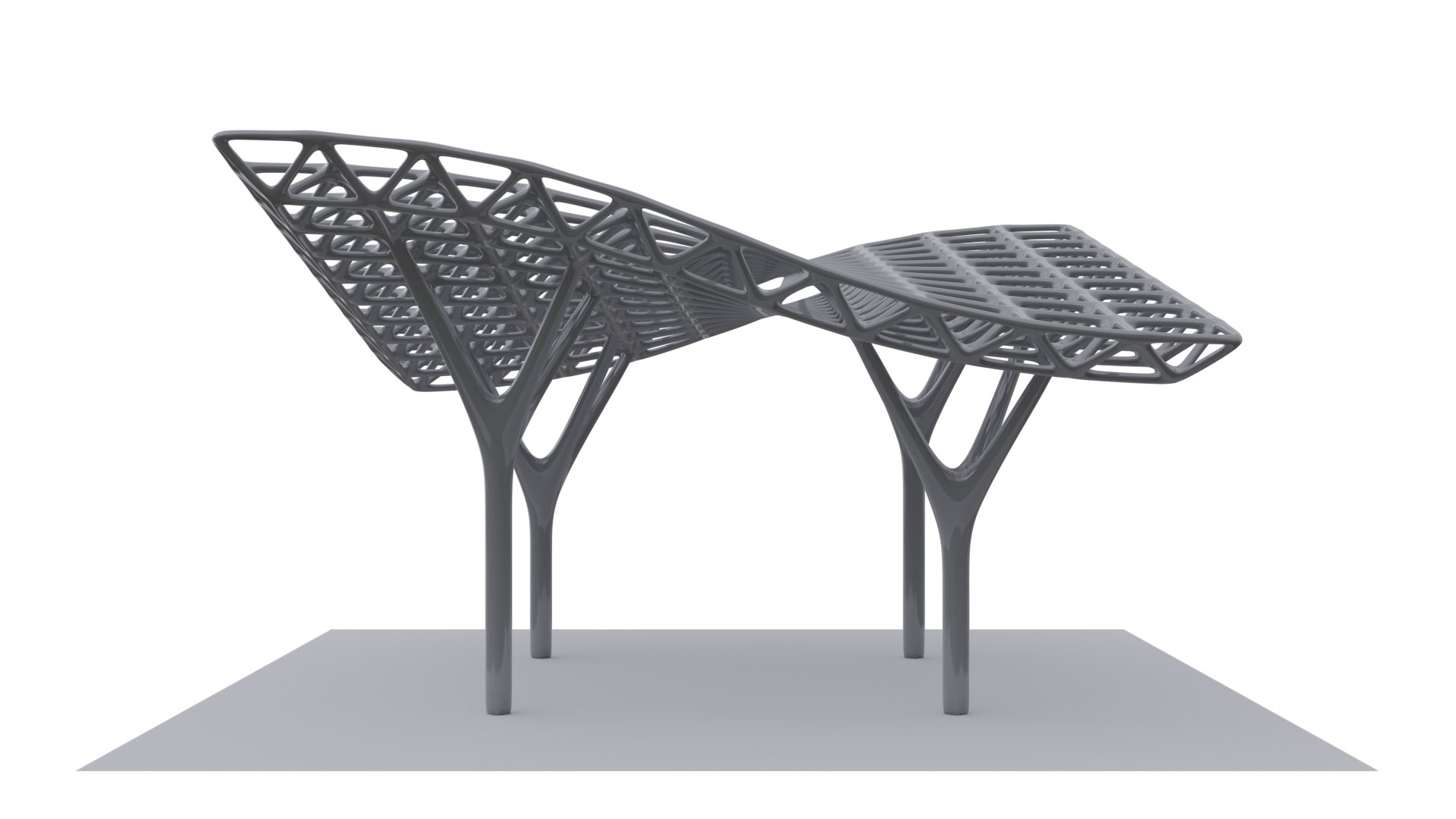 Wavy Truss Landscape Shed 3D Model - TurboSquid 2262026