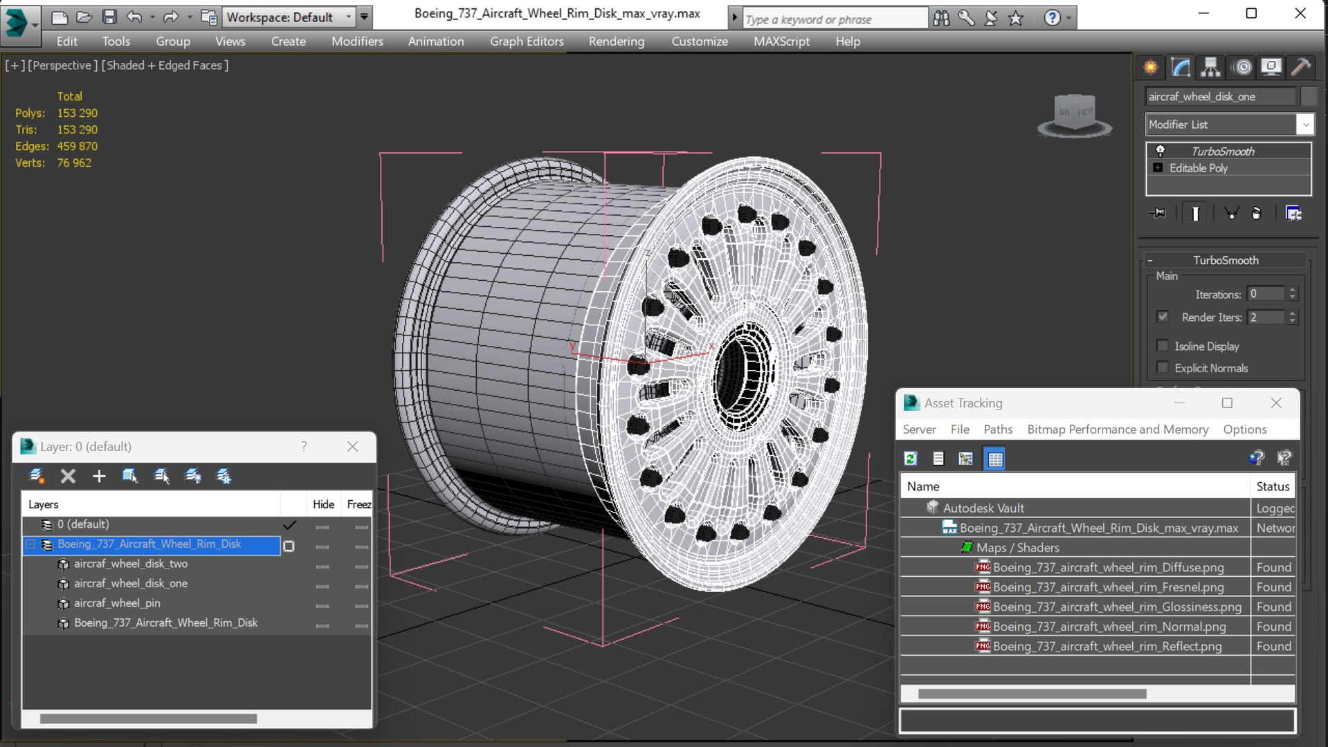 3D Boeing 737 Aircraft Wheel Rim Disk - TurboSquid 2163555
