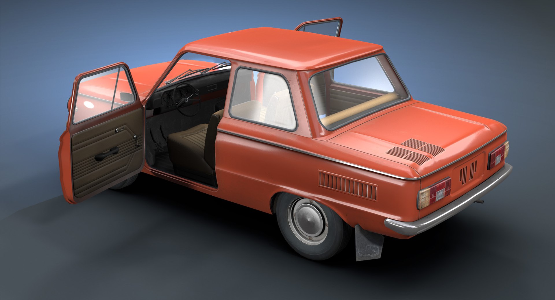 low-poly zaz-968 3d model