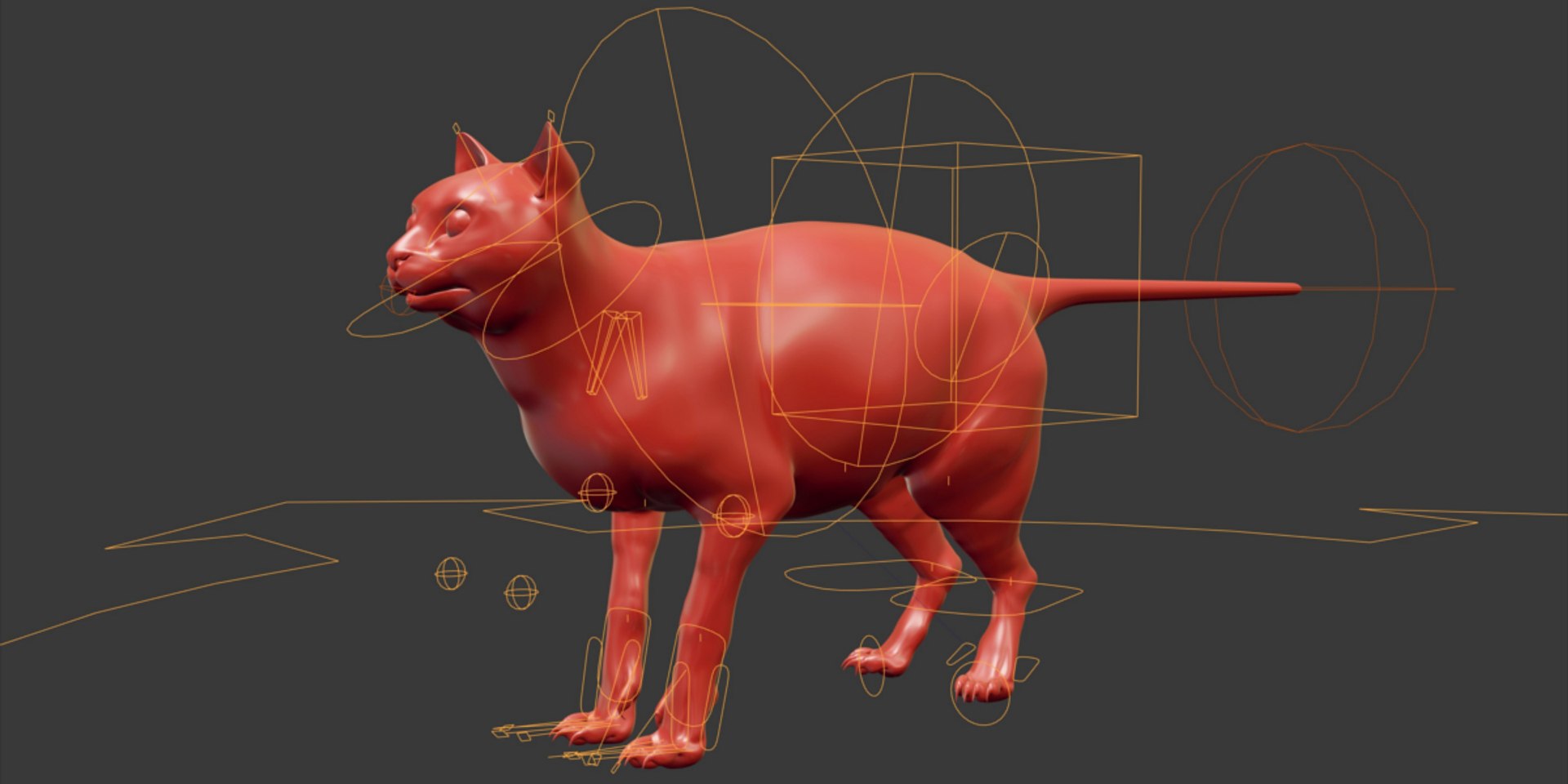 Customizable Rigged Cat 3d Blend