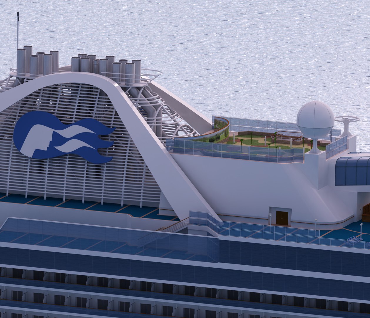 cruise ship caribbean princess 3d model
