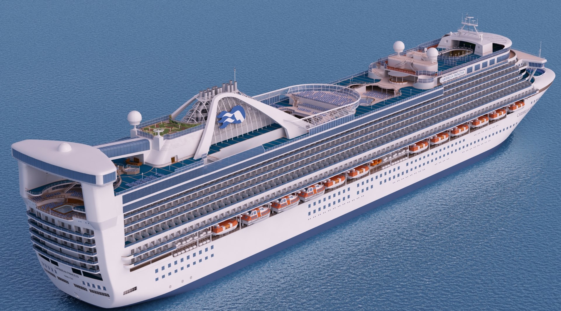 cruise ship caribbean princess 3d model