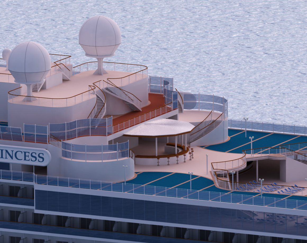 cruise ship caribbean princess 3d model